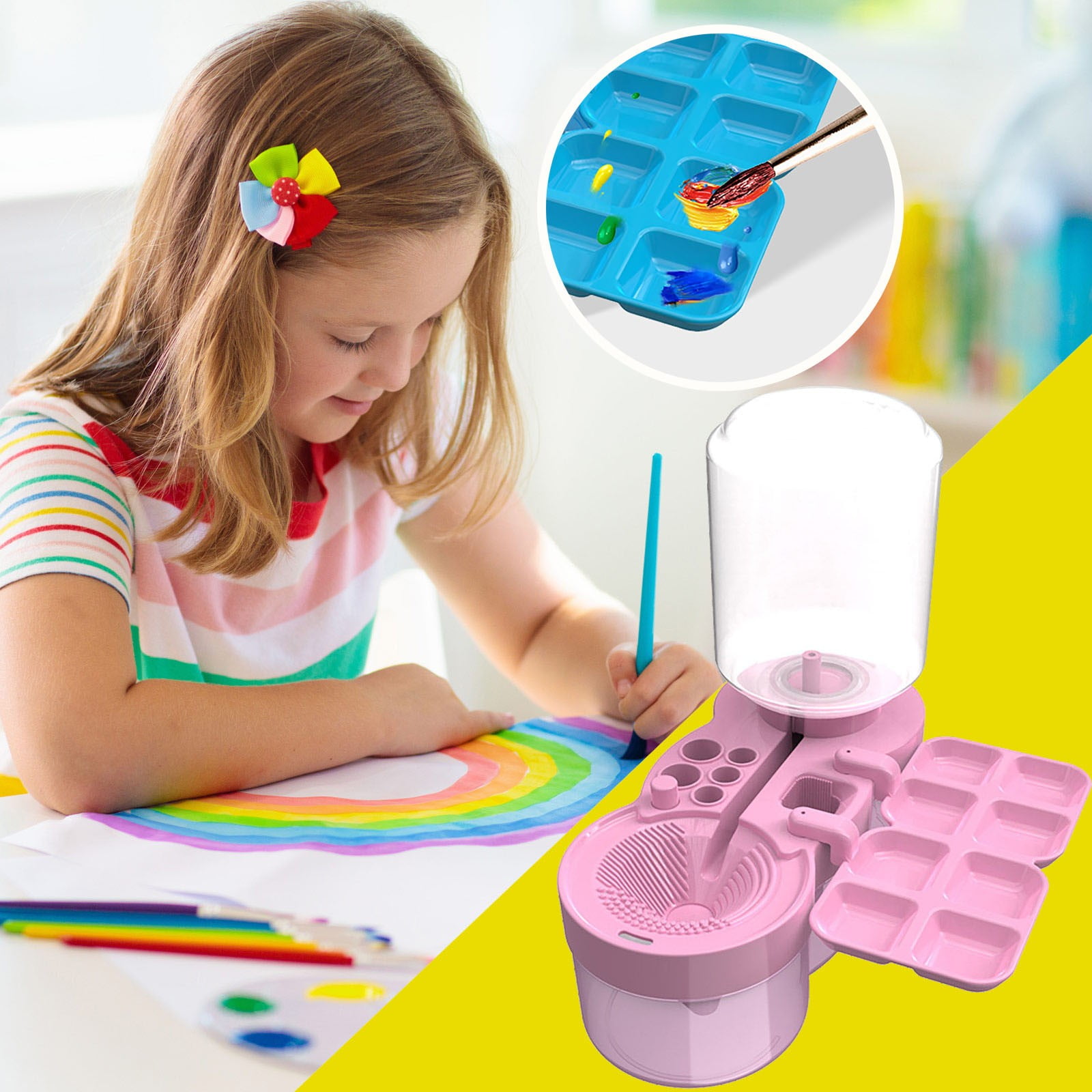 MOQIN Paint Brush Cleaner Brush Rinser with Drain and Brush Holder ...