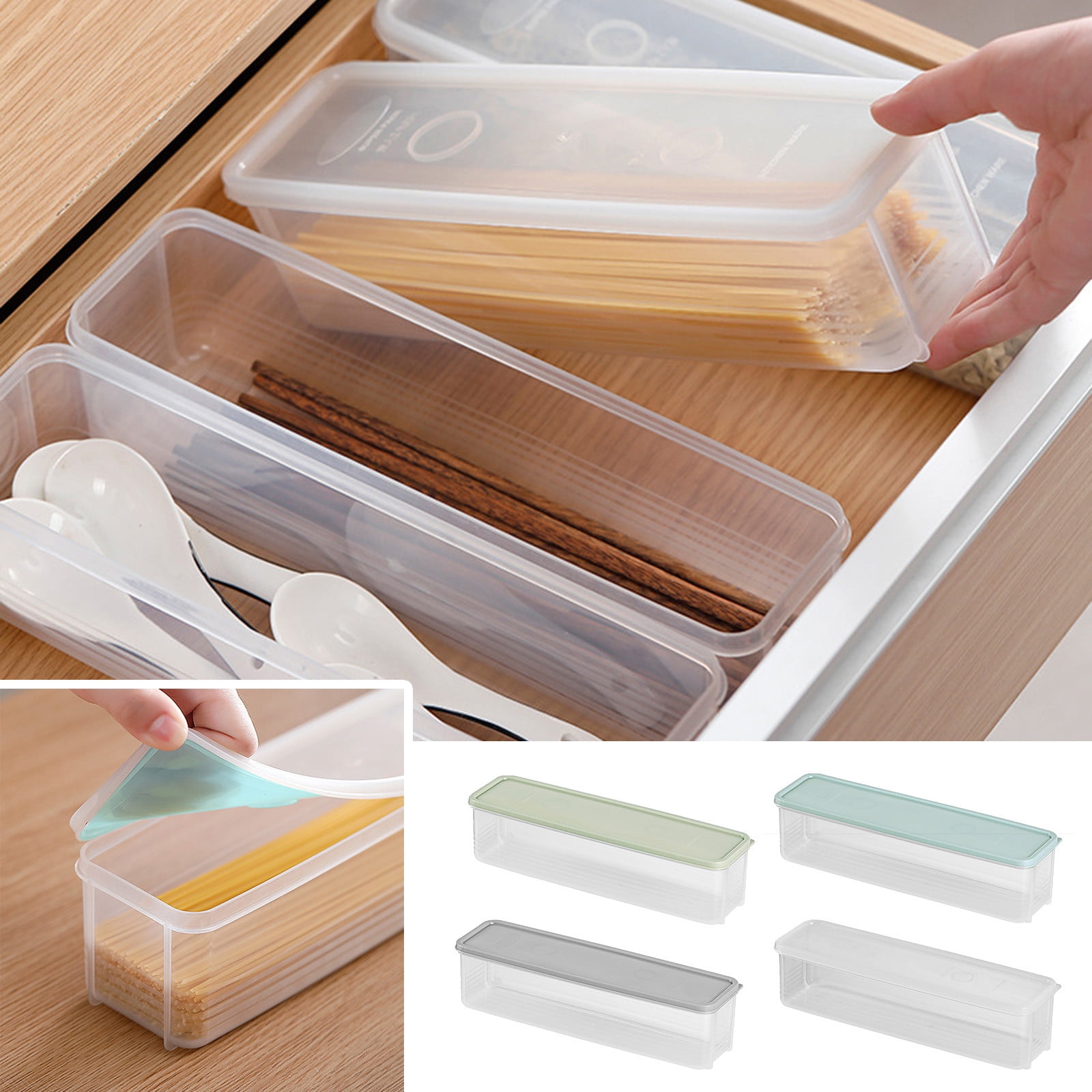MOQIN Pasta Storage Containers with Lid, Airtight Spaghetti Noodle ...