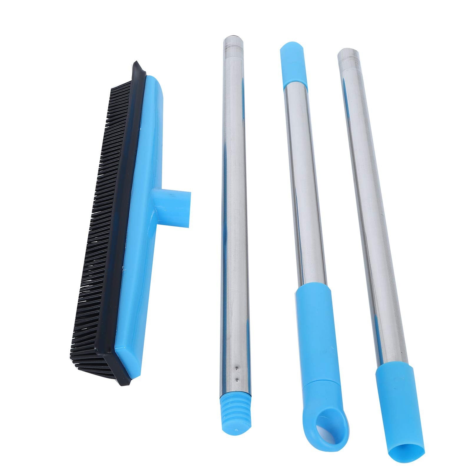 MOQIN Pet Hair Removal Rubber Broom with Squeegee, Carpet Rake for Pet ...