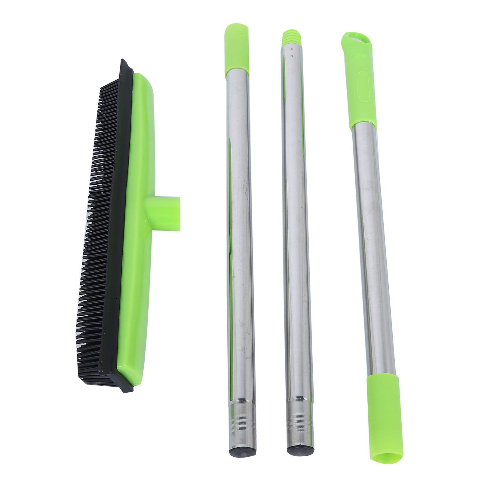 MOQIN Pet Hair Removal Rubber Broom with Squeegee, Carpet Rake for Pet ...