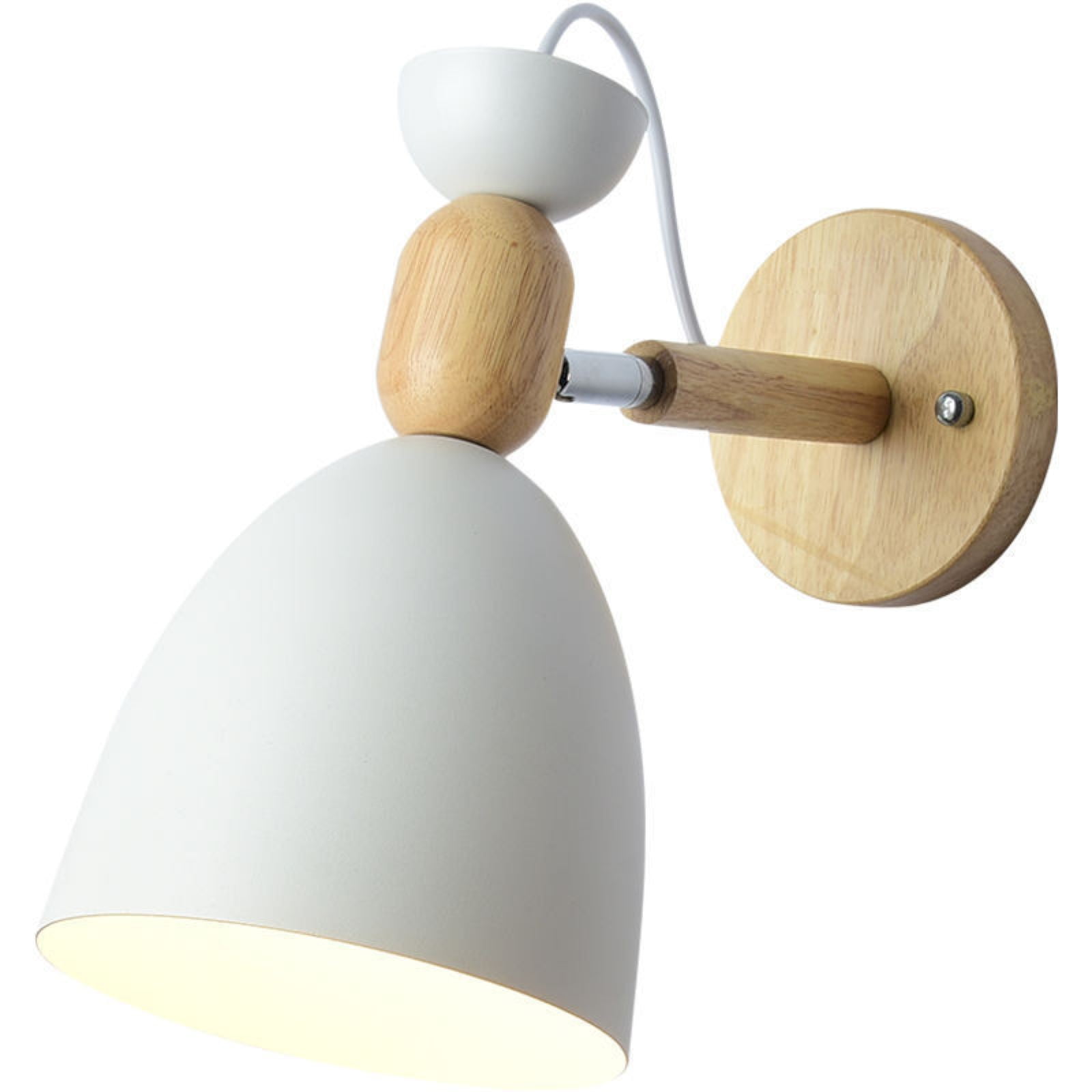 MOQIN Plug in Wall Sconces, Rotatable Angle White Wall Lamp with Plug ...