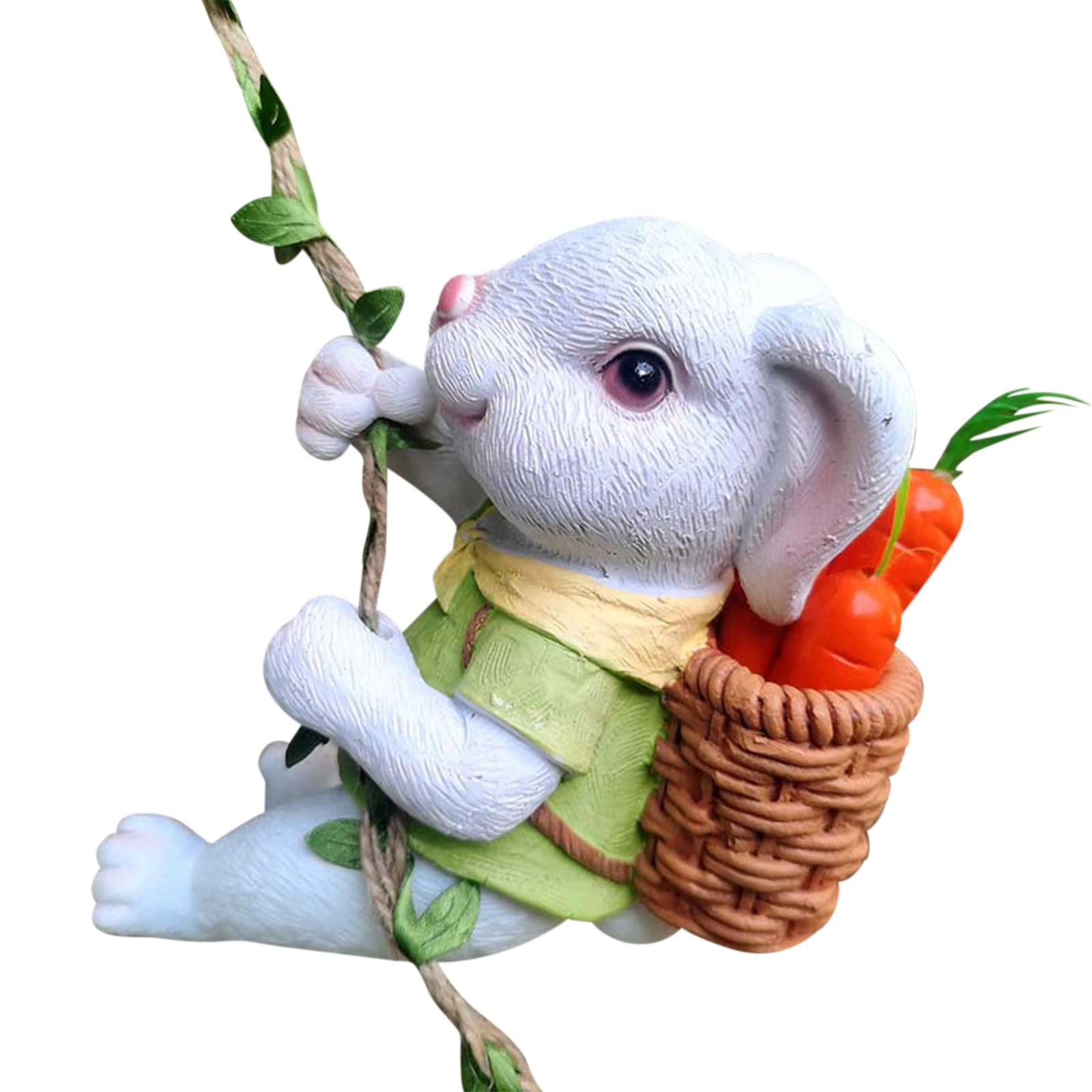MOQIN ‌Resin Bunny Climbing Tree Garden Decor - 5.5" H Resin Rabbit ...