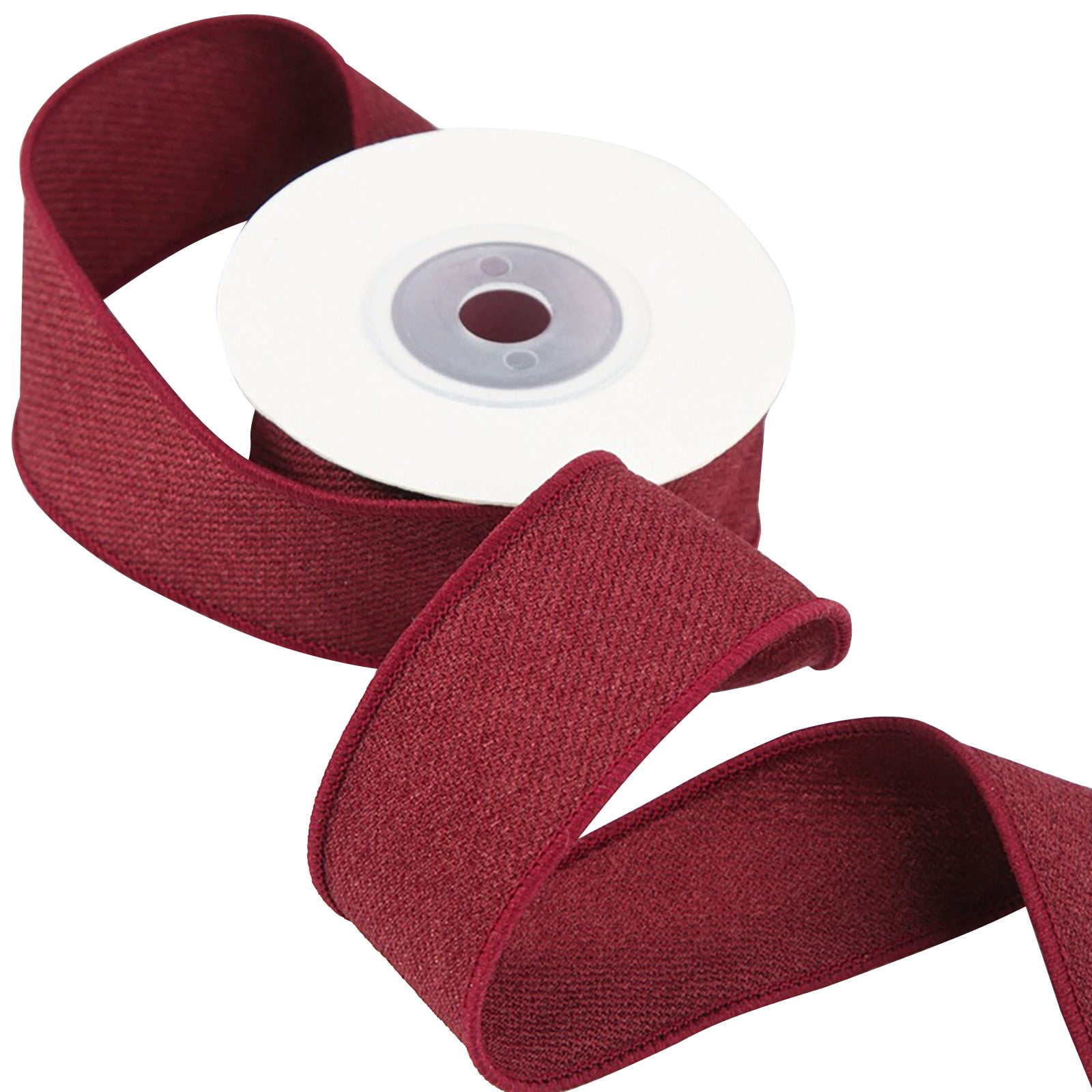 MOQIN Rustic Red Burlap Wired Ribbon,Red Satin Fabric Patriotic Ribbon ...
