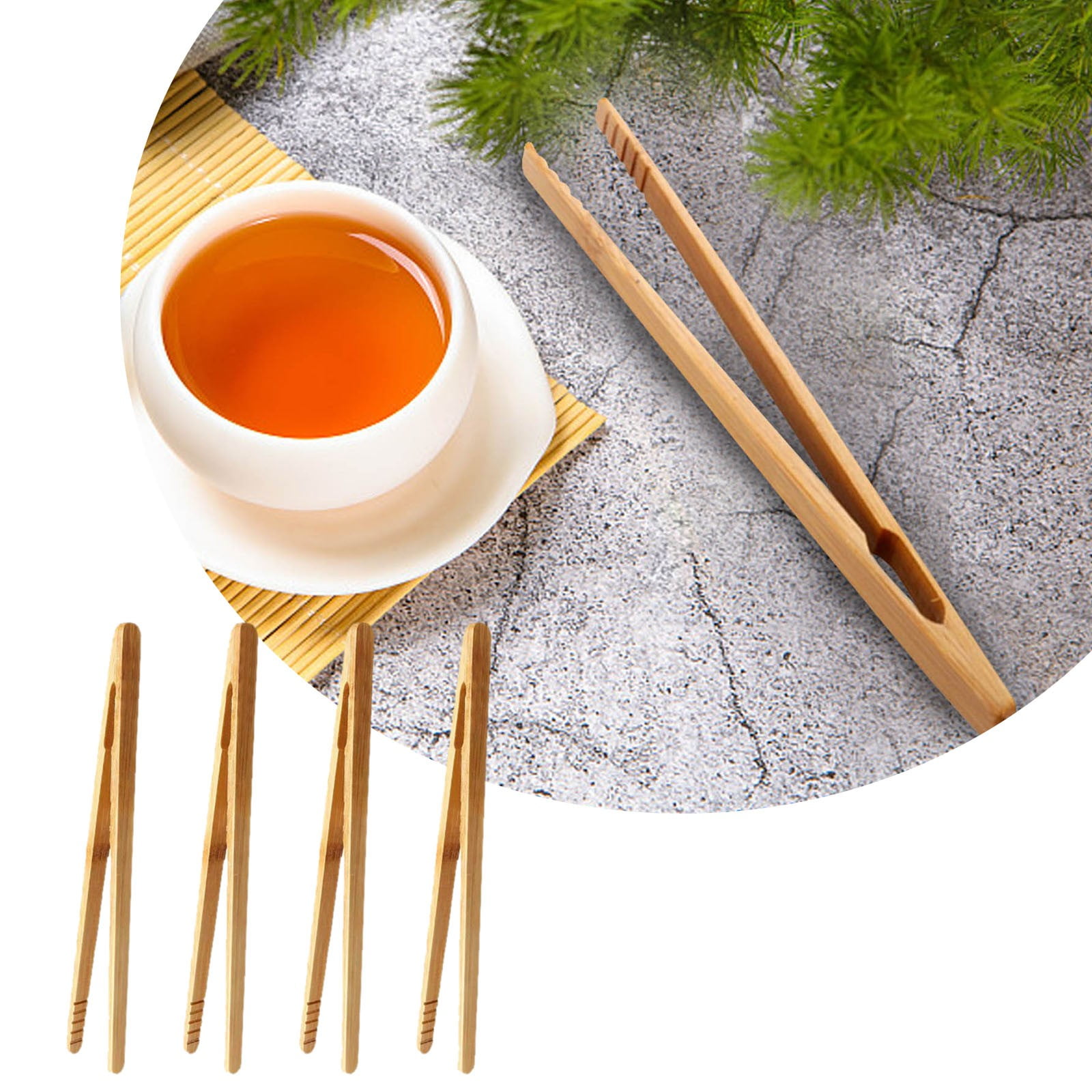 MOQIN Set Of 4 Reusable Bamboo Toast Tongs, Wooden Toaster Tongs for ...