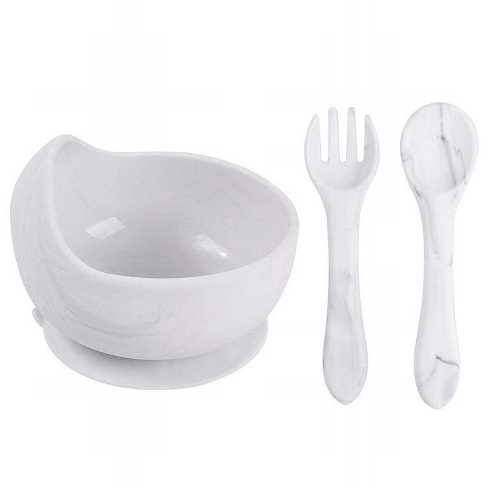 MOQIN Silicone Baby Feeding Set,3 Pack Baby Bowls with Suction, Baby ...