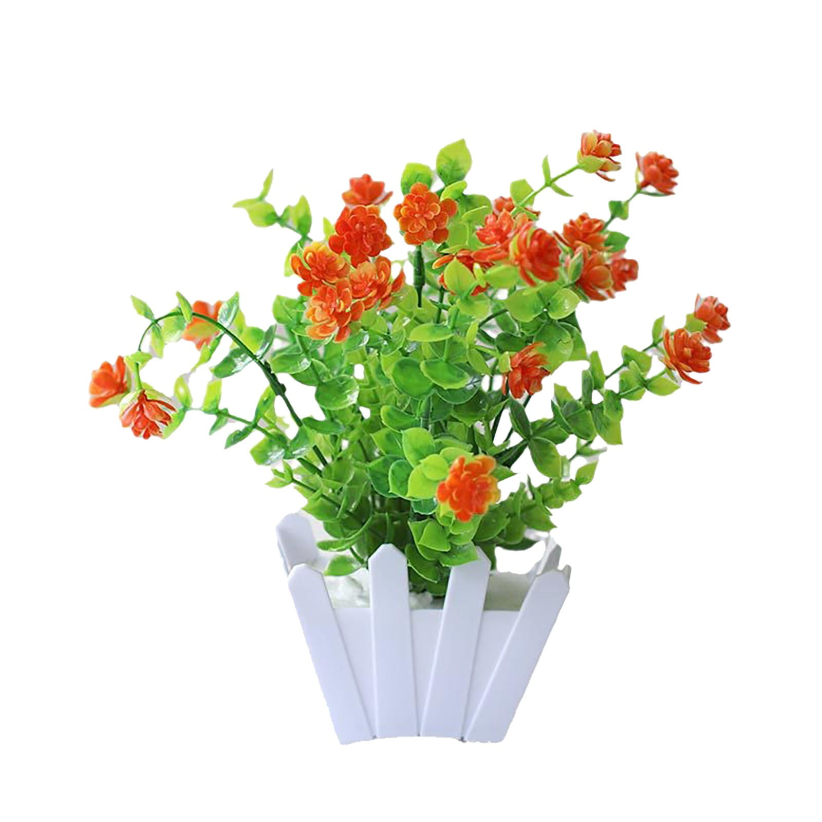 MOQIN Small Fake Plants, Artificial Potted Flowers Faux Greenery Plants ...