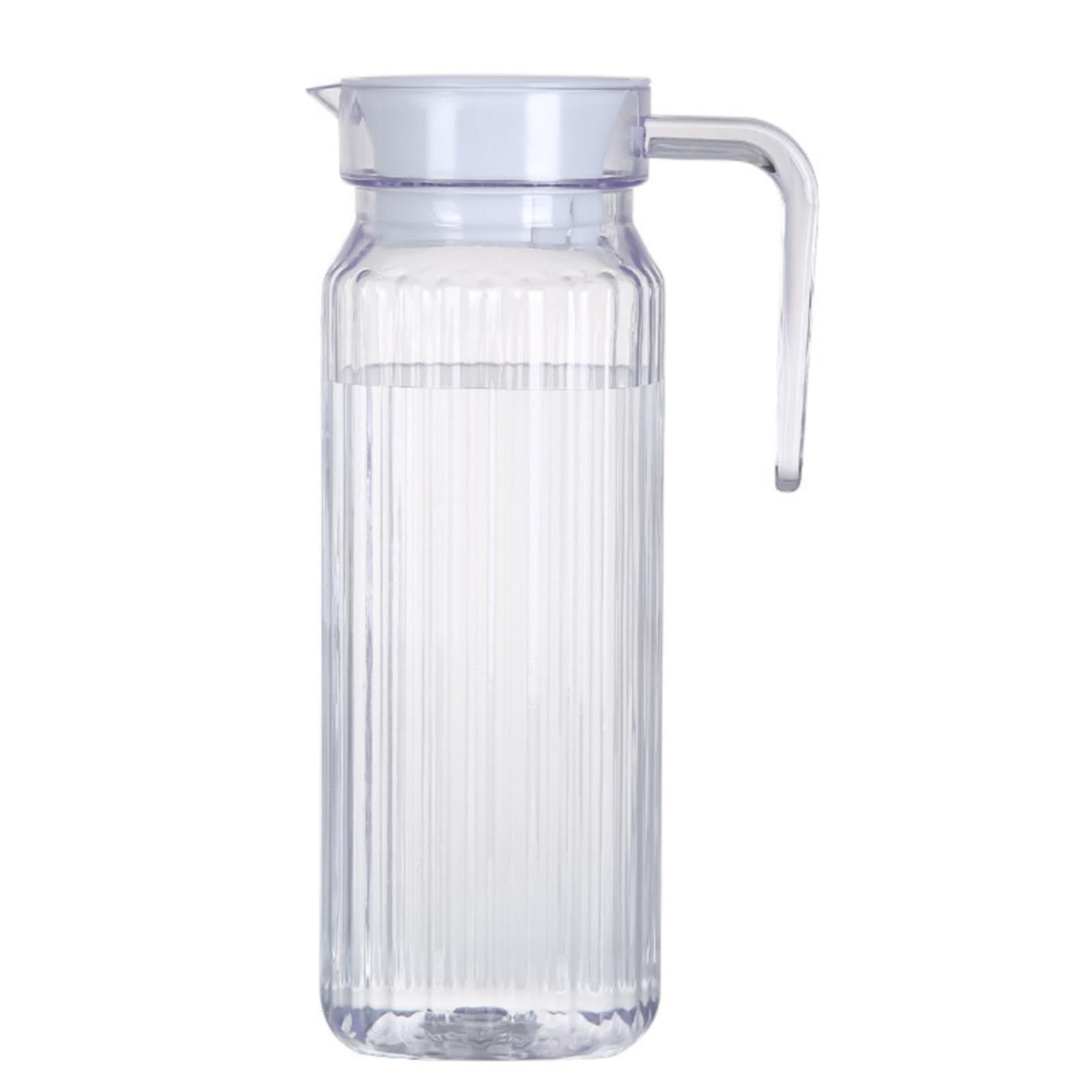 MOQIN Small Water Carafe with Lid, 37 Oz Plastic Pitcher for Drinks ...