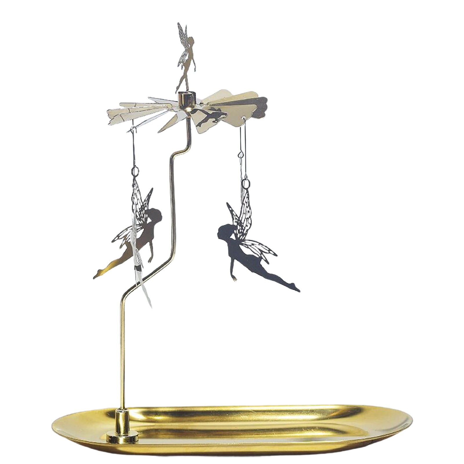 MOQIN Spinning Candle Holder with Tray, Glod Carousel Candle Spinner ...