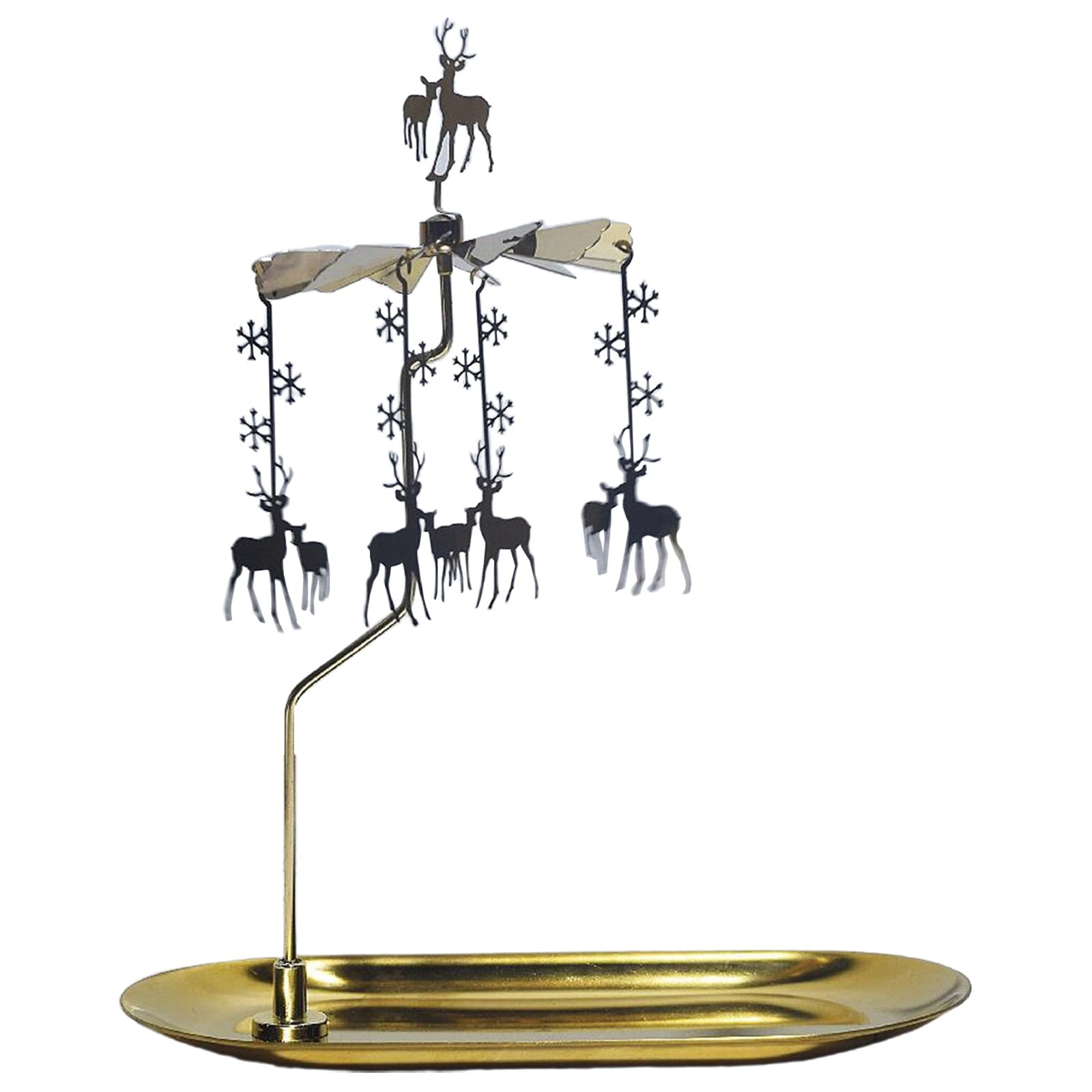 MOQIN Spinning Candle Holder with Tray, Glod Carousel Candle Spinner ...