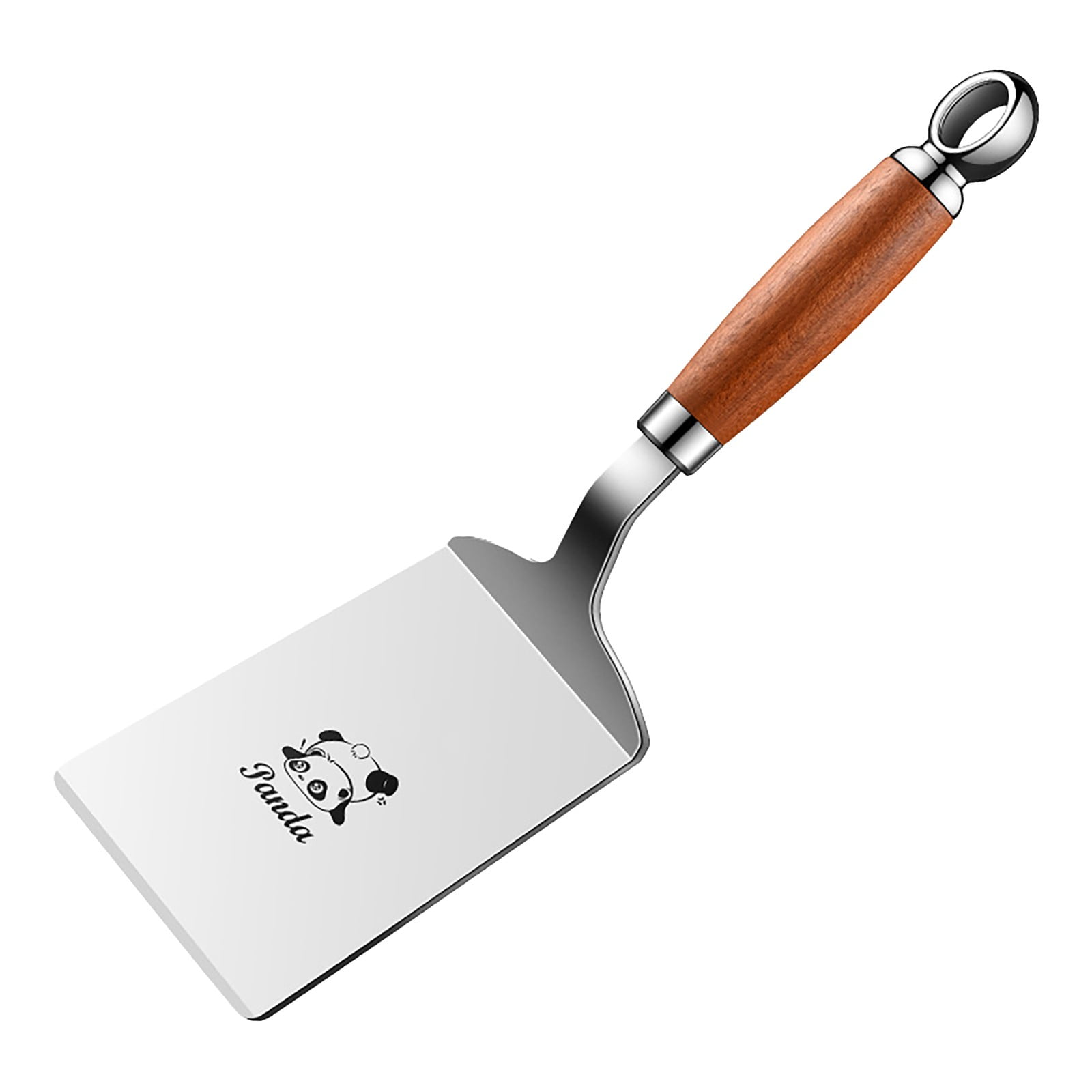 MOQIN Stainless Steel Griddle Hamburger Spatula with Strong Wooden ...