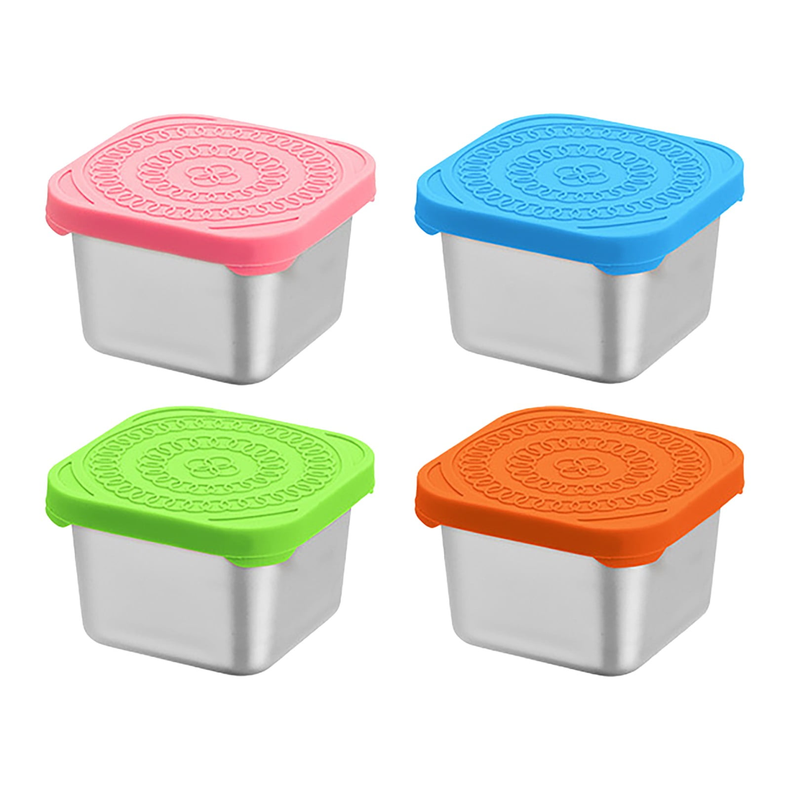 MOQIN Stainless Steel Kids Snack Box 6-Pack | Silicone-Lid Leakproof ...