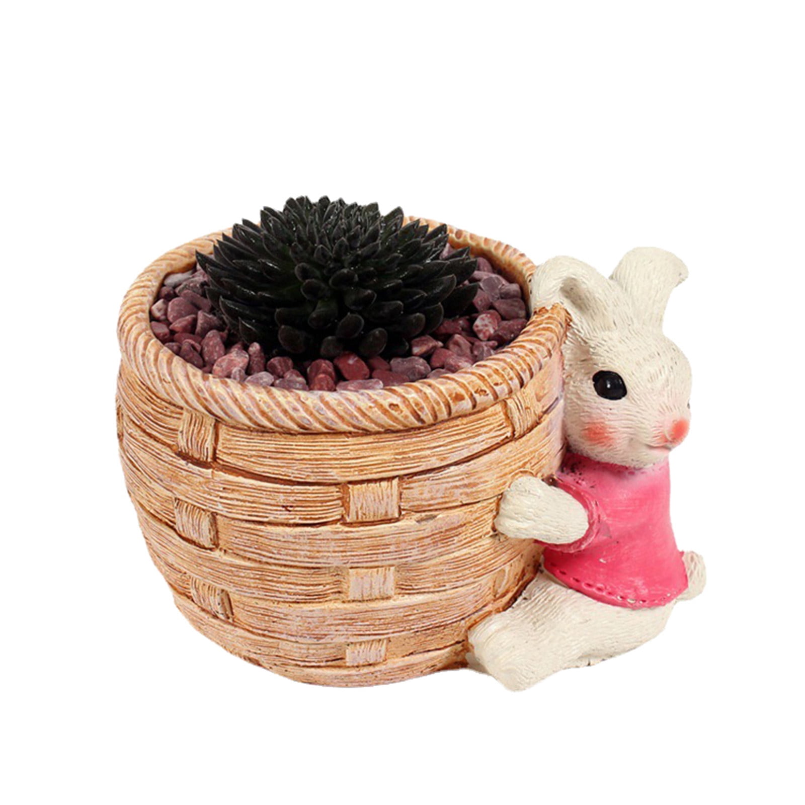 MOQIN Succulent Planter Rabbit Plant Pot -Easter Spring Bunny Flower ...