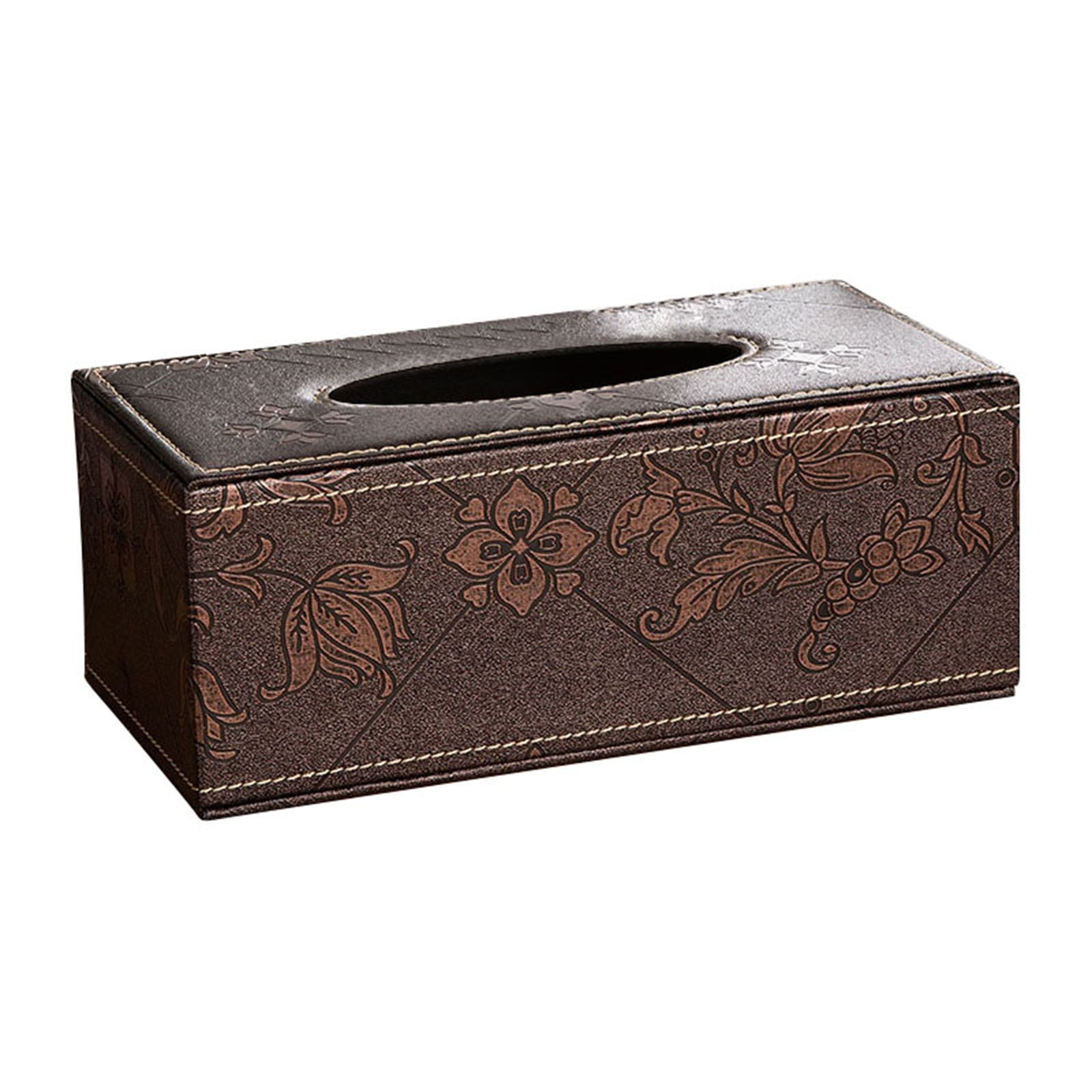 MOQIN Tissue Box Cover Rectangle Leather Tissue Box Stylish Tissue Box ...