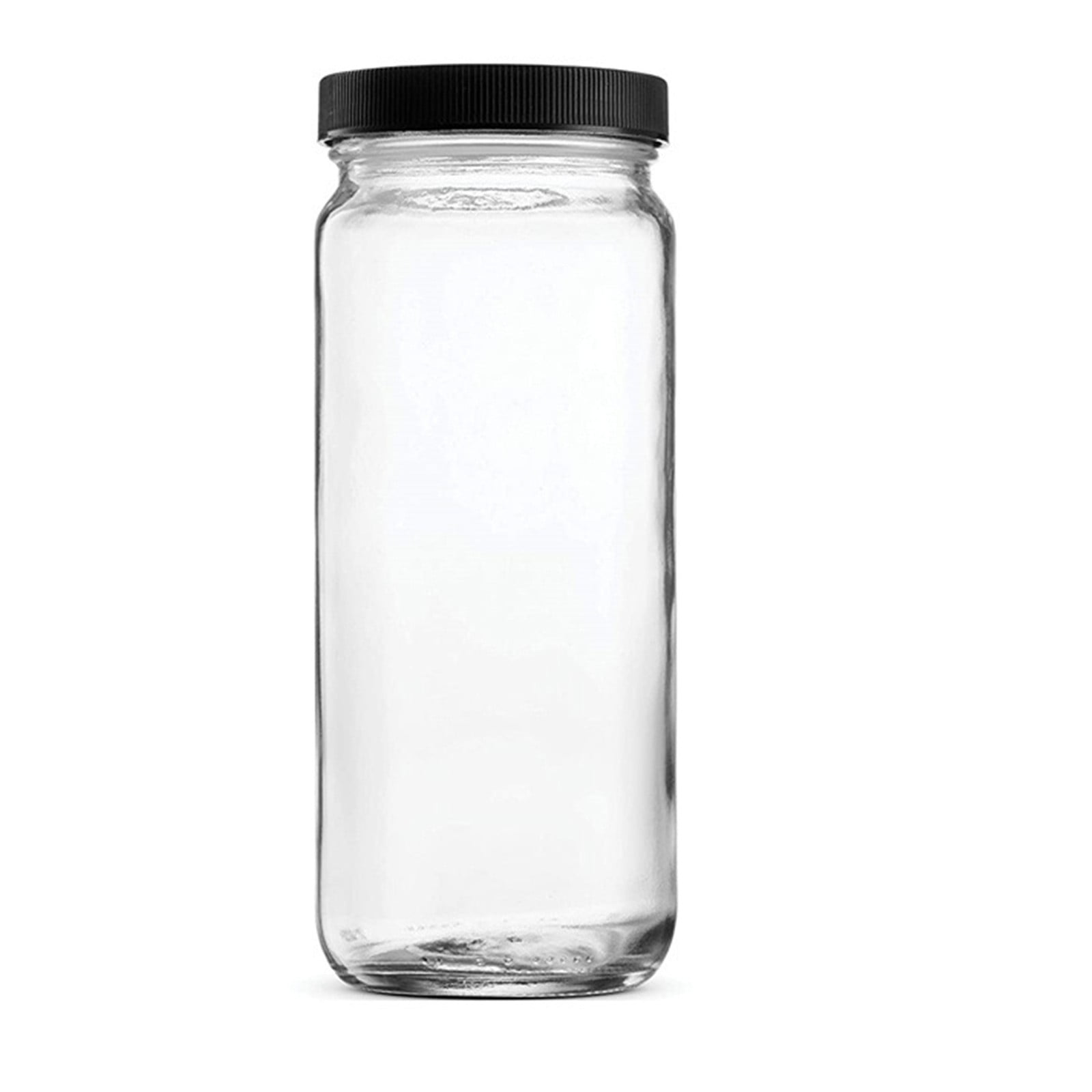 MOQIN Travel Glass Drinking Bottle Jar 16 Ounce Plastic Airtight Lids ...