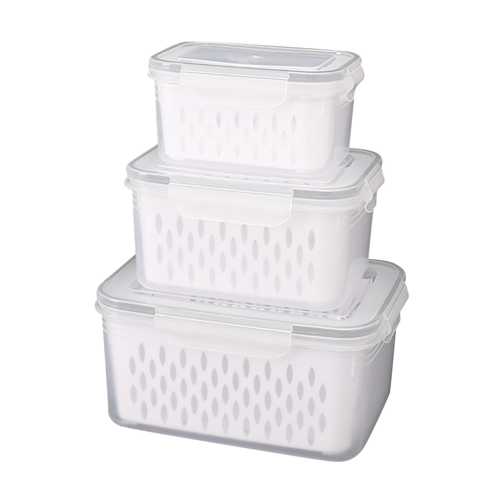 MOQIN Vented Refrigerator Produce Storage Containers | 2-in-1 Draining ...