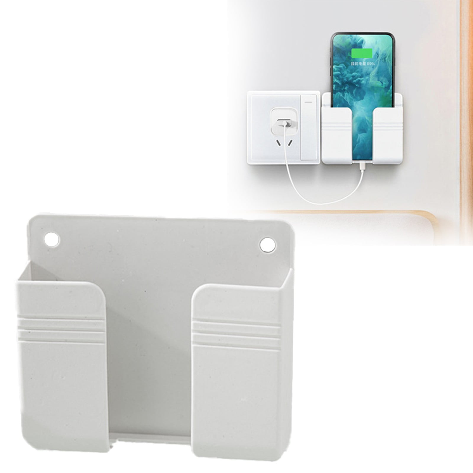 MOQIN Wall Mount Phone Holder, Phone Stand with Adhesive and Data Cable ...