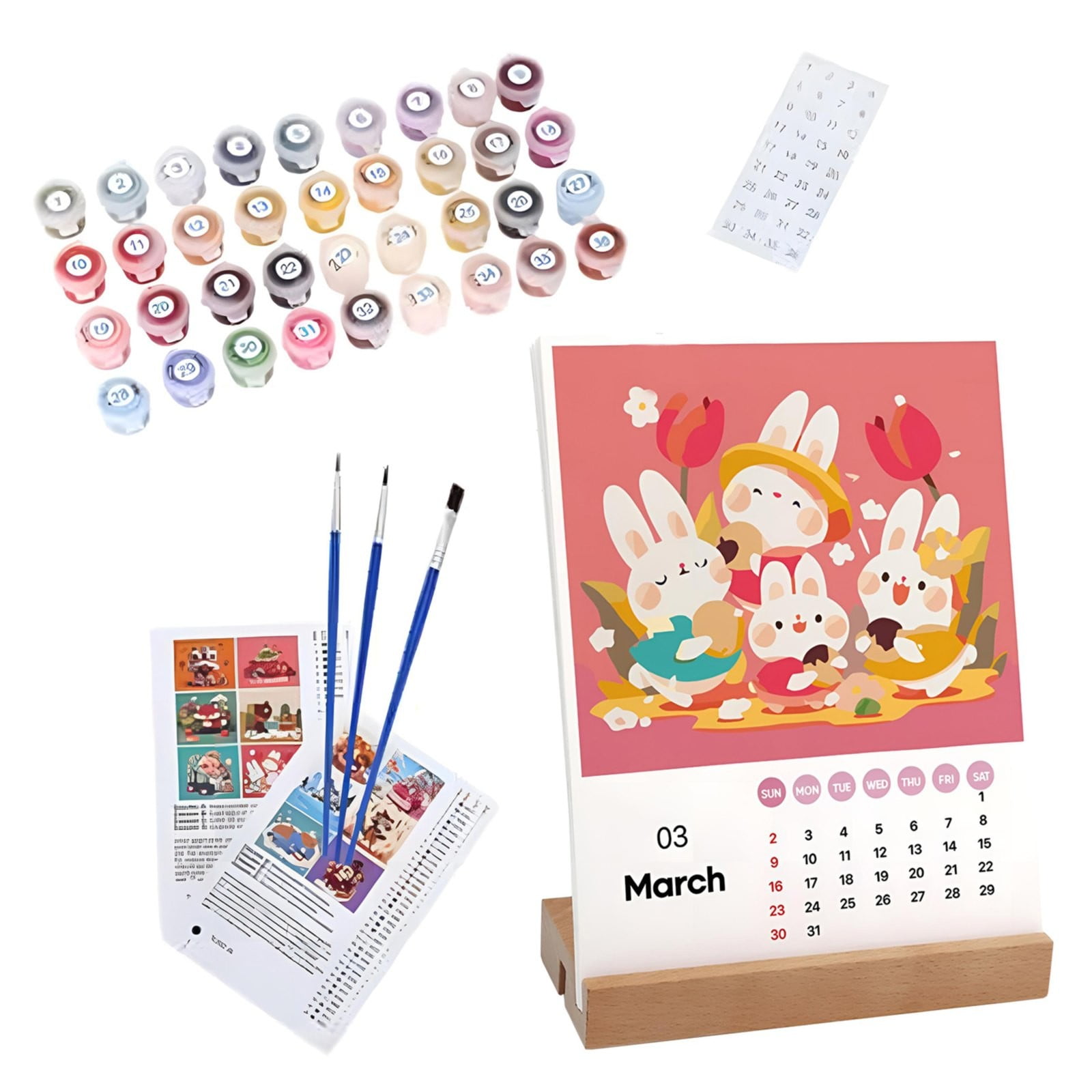 MOQIN Watercolor Calendar Set for 2025,6x7.9" Doodle Deskpad Calendar ...