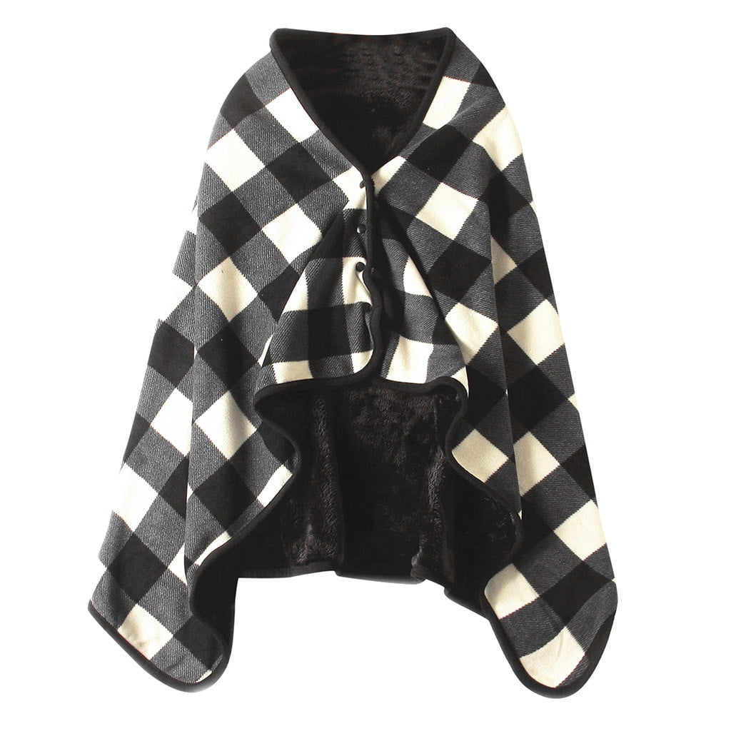 MOQIN Wearable Blanket Fleece Wrap Shawl Poncho Blanket,Office Chair ...