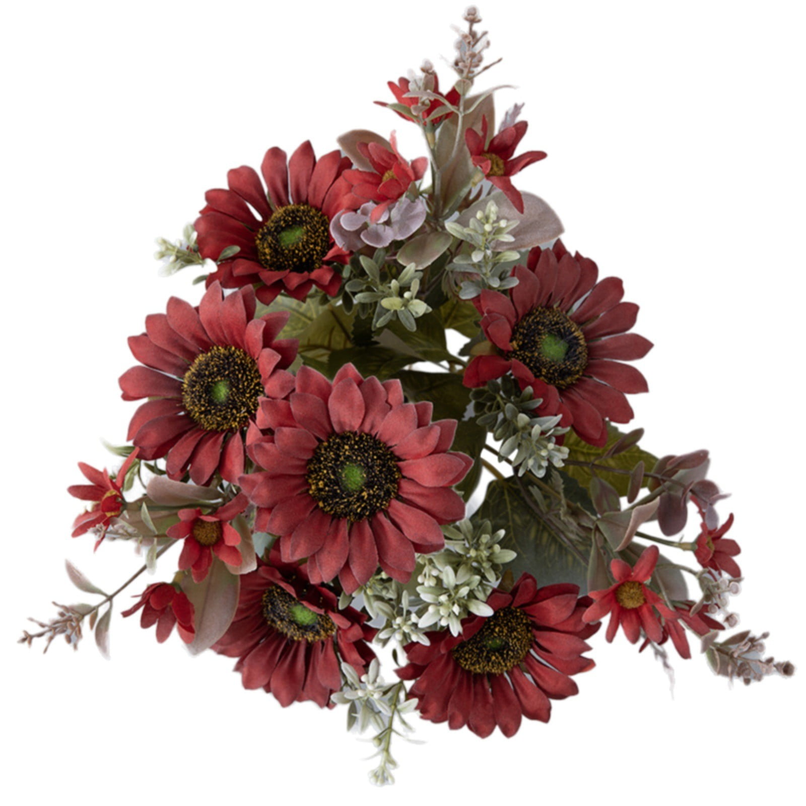 MOQIN Yellow Sunflowers Artificial Flowers Mini Fake Sunflowers Bouquet ...
