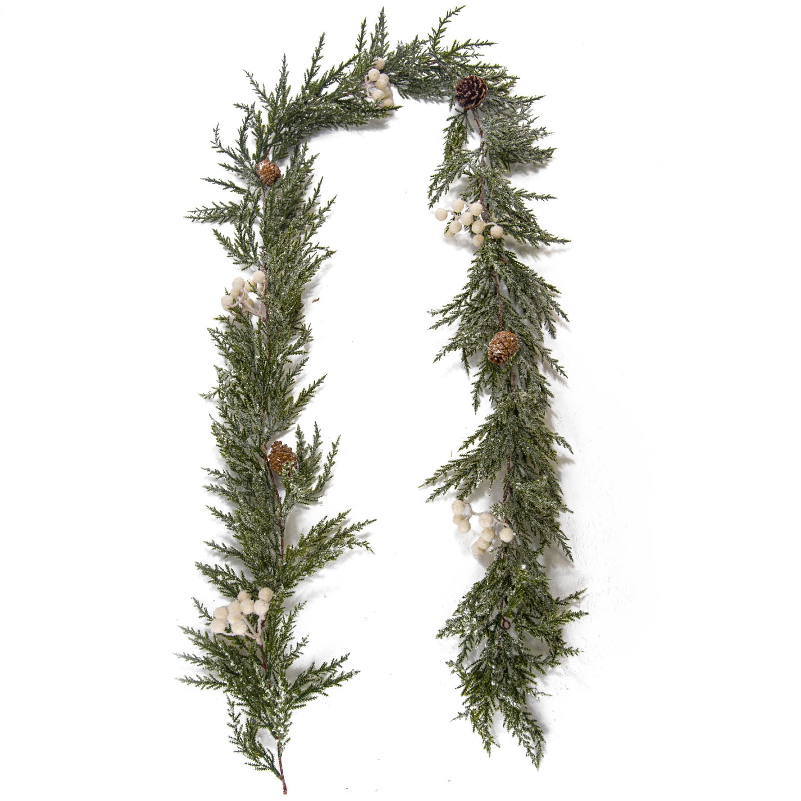 MOQLOM Artificial Norfolk Pine Garlands, 5.9 ft 1pc White Berries Pine ...