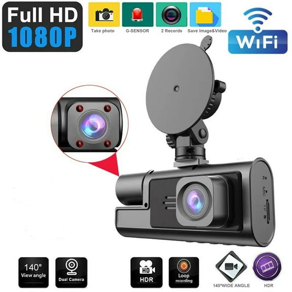 Dash Cam 3 Inch Touch Screen 1080P Hd Front And Inside Recording Wdr ...