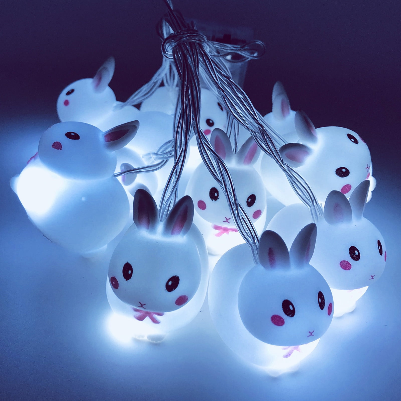 MOQLOM Easter Bunny String Lights, 5.4Ft 10LED Lights Easter Outdoor ...