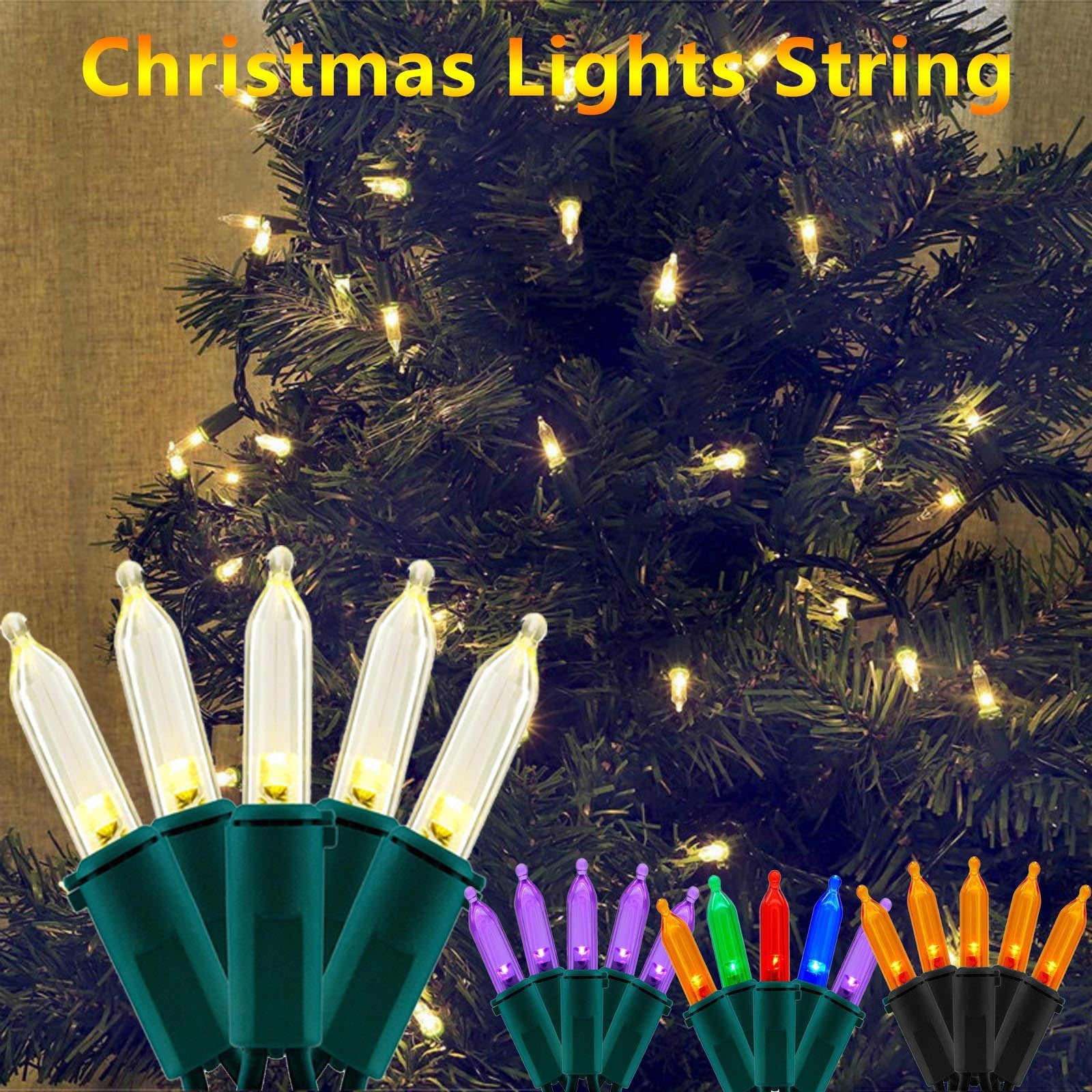 MOQLOM LED Christmas Lights, 16 Feet 50 Count LED Halloween String ...