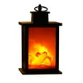 MOQLOM Small Fireplace Lantern, Realistic Log Wood Burning Flame Effect ...