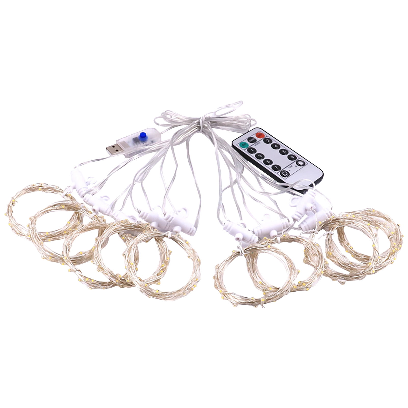 MOQLOM Window Curtain String Lights, 600 LED 19.7x9.8Ft String Lights ...