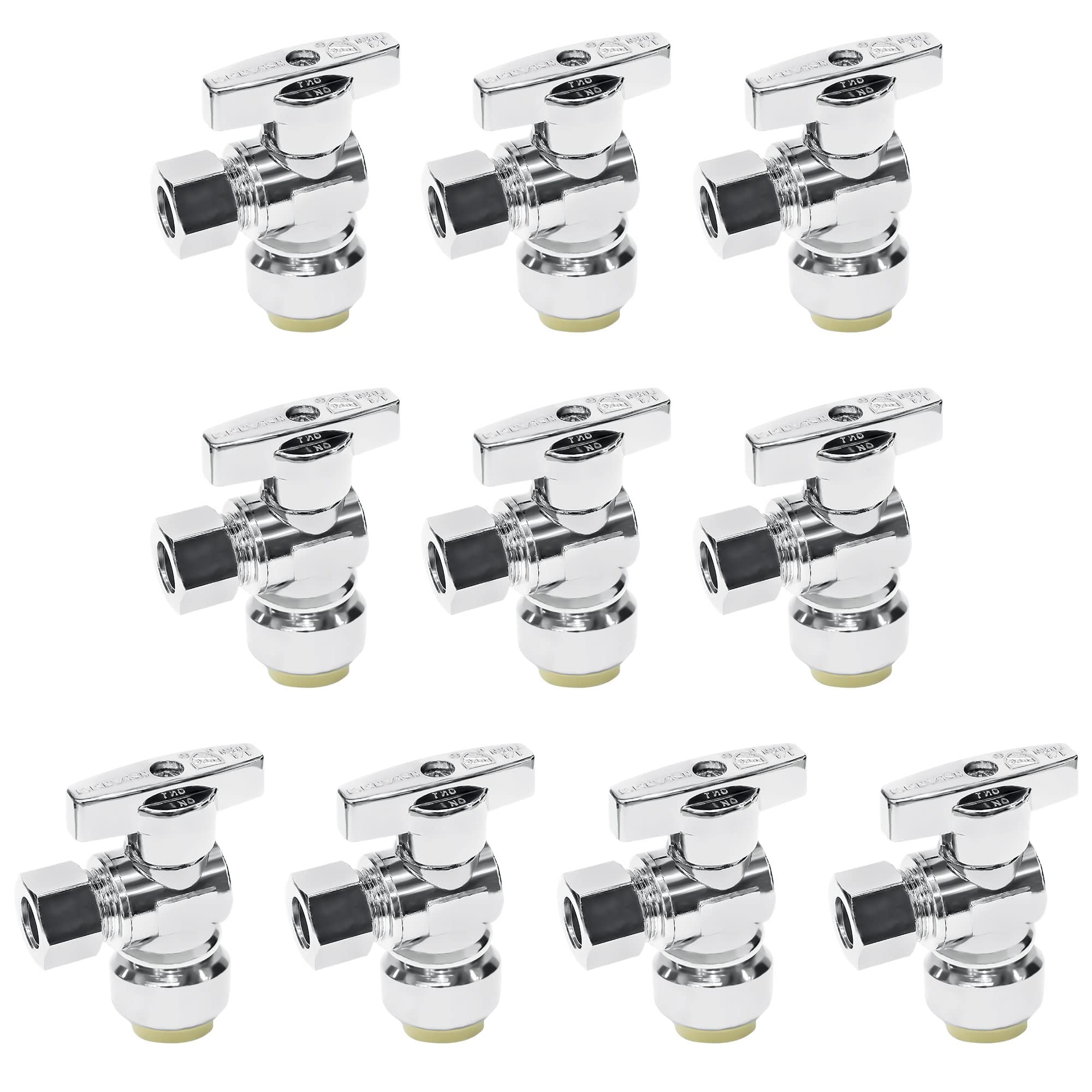 MORADO 10 Pack Angle Stop Valve 1/2"Push X 3/8" Threaded Compression, 1 ...