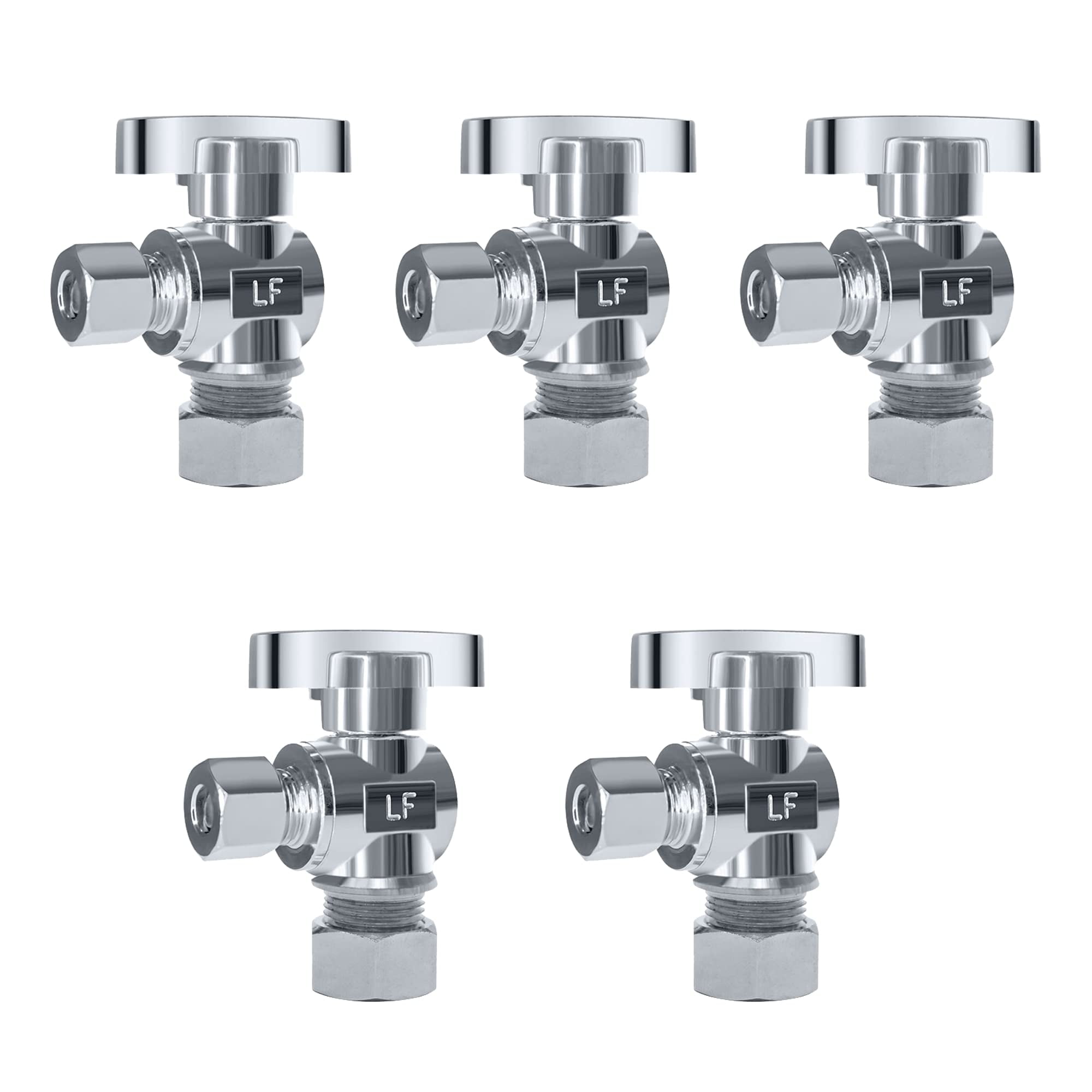 MORADO 5 Pack Angle Stop Valve 1/2 in. NOM Compression x 3/8 in. OD ...