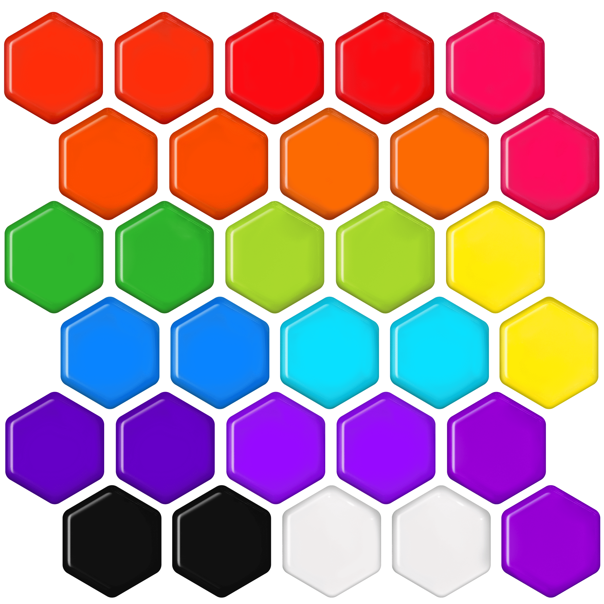 MORCART 30PCS Hexagon Refrigerator Magnets Colorful Fridge Magnets Cute ...
