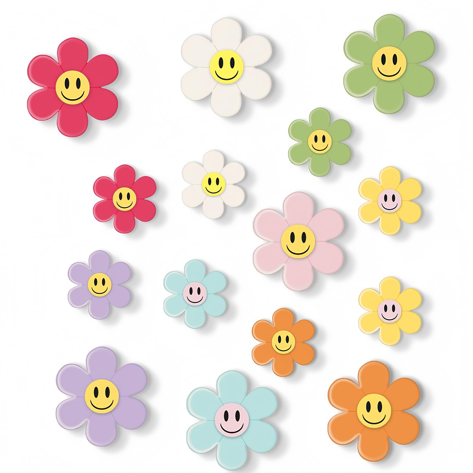 MORCART Fridge Magnets Cute Emoji Refrigerator Magnets Colorful Flower ...