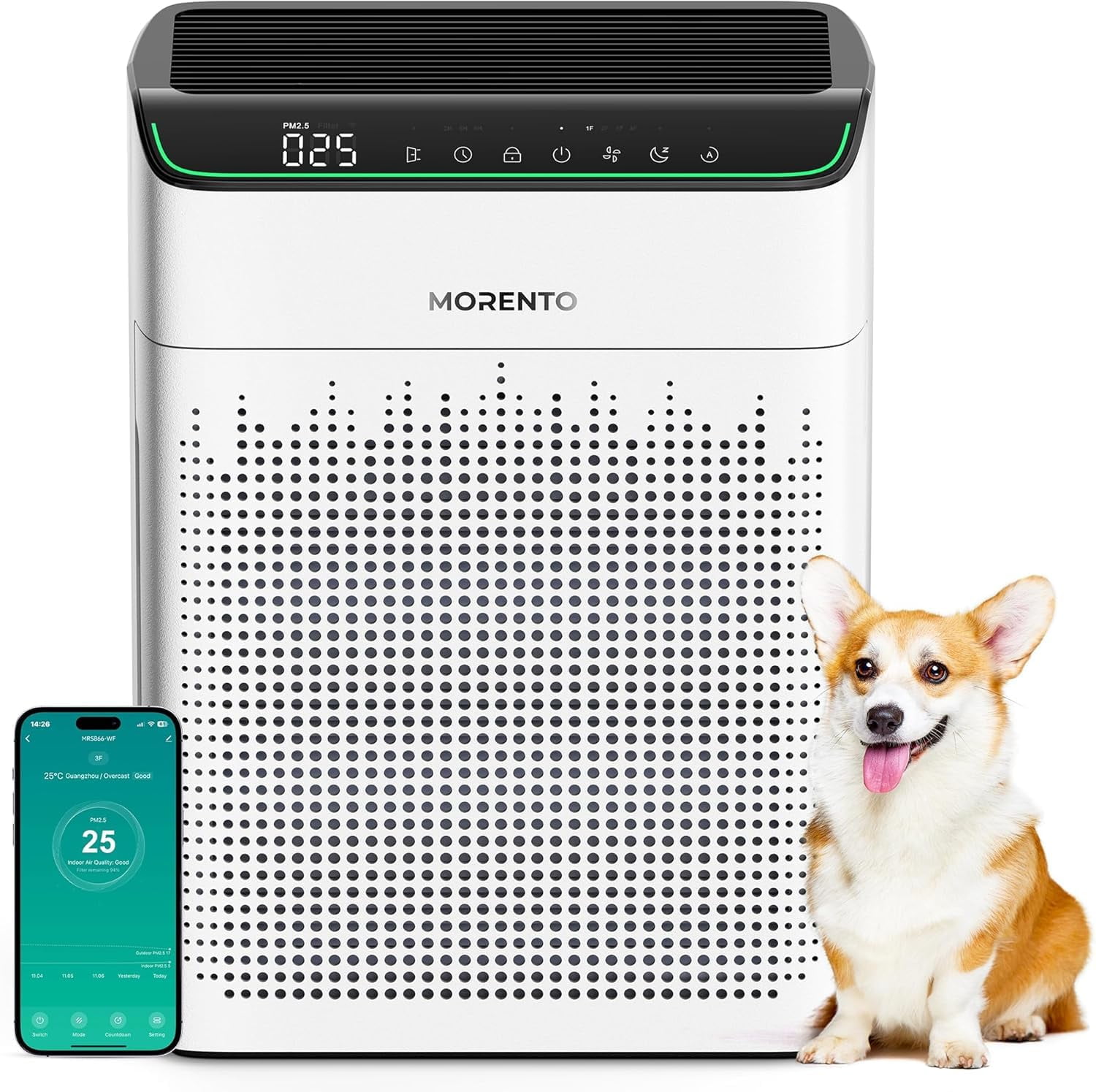 MORENTO Air Purifiers for Home Large Room Up to 1690 ft² with PM 2.5 ...