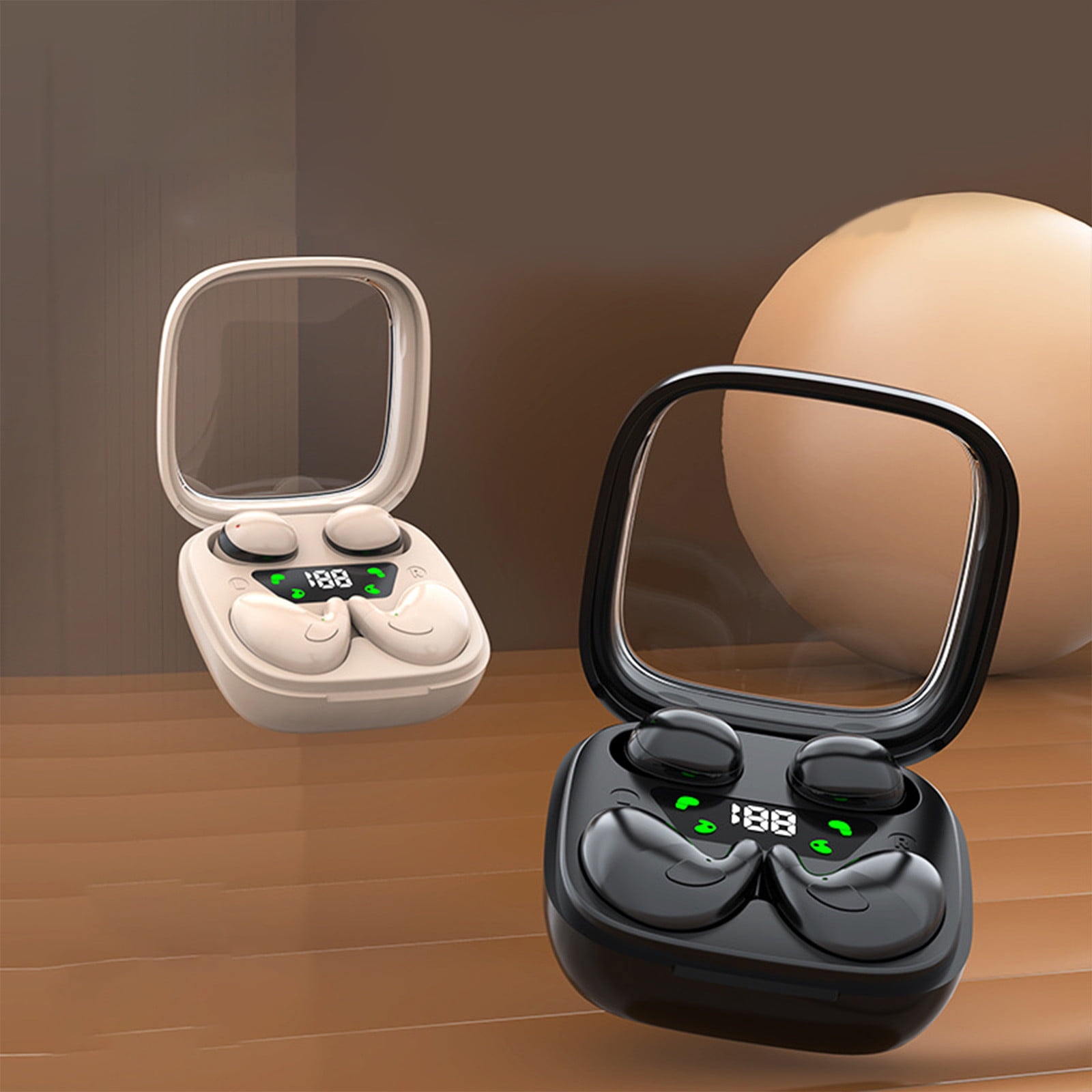 MORESEC under $5 2Pcs 2-in-1 Bluetooth Earphones, Lightweight Wireless ...