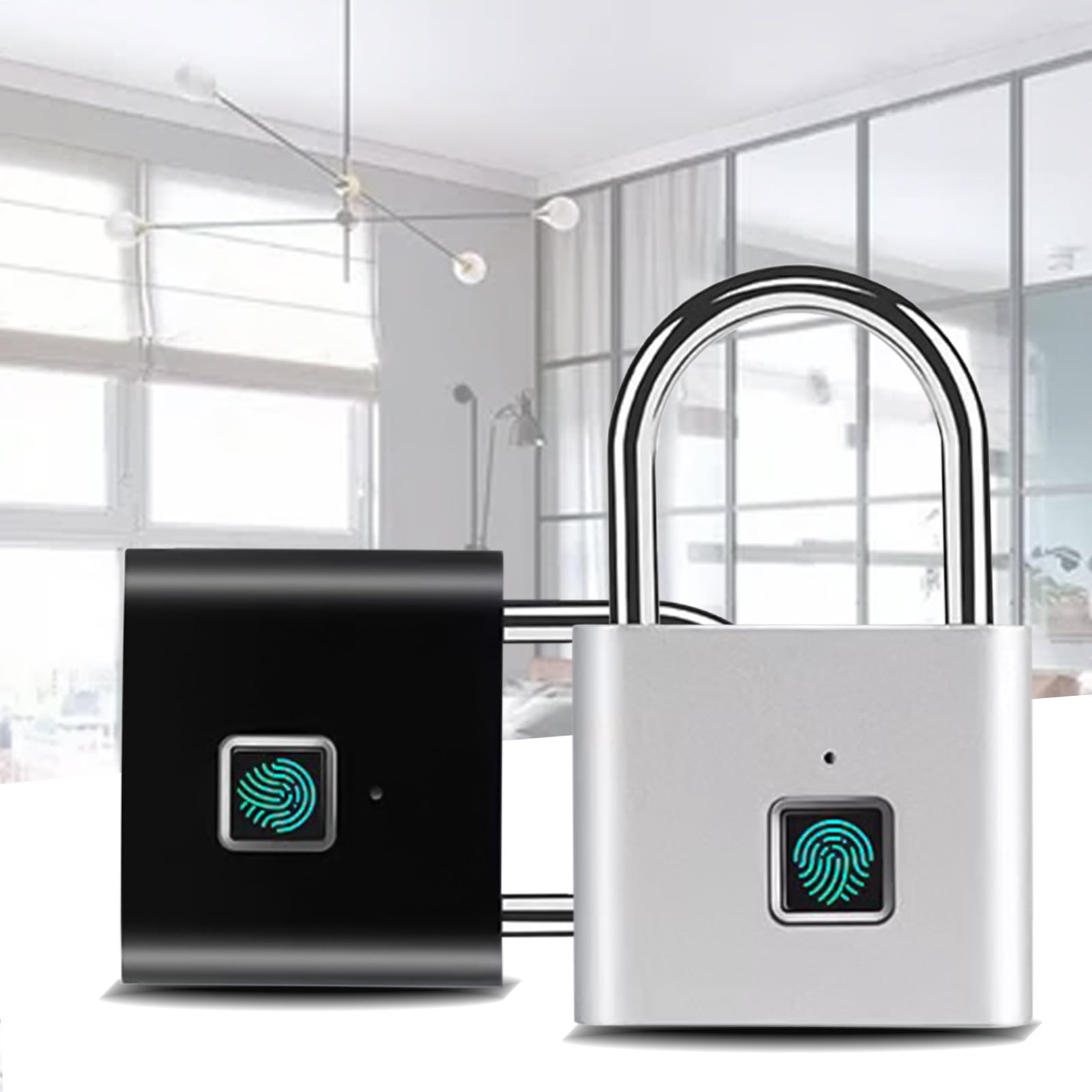 MORESEC under $5 2Pcs Fingerprint Padlock, Fingerprint Padlock Smart ...