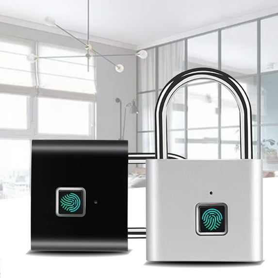 MORESEC under $5 2Pcs Fingerprint Padlock, Fingerprint Padlock Smart ...