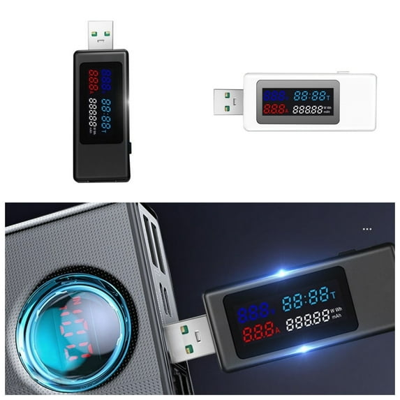 MORESEC under $5 2Pcs USB Power Meter Tester,6-in-1 USB Power Meter ...