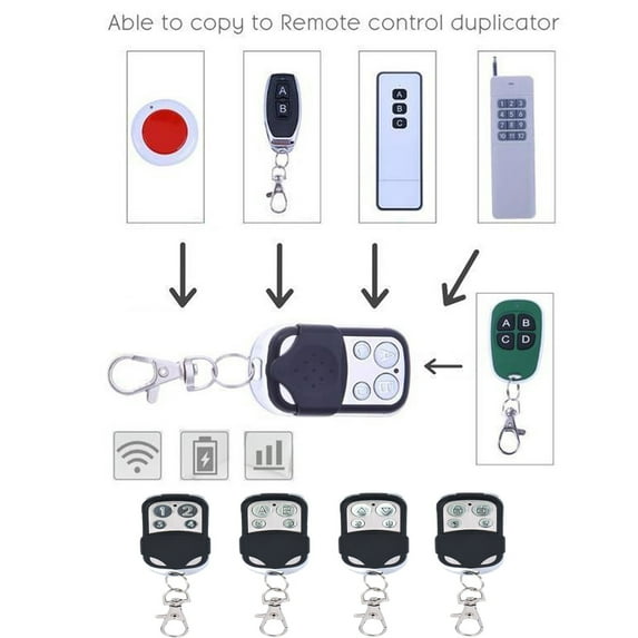 MORESEC under $5 4Pcs 433MHz Wireless Remote Copy,433MHz 4-Button ...