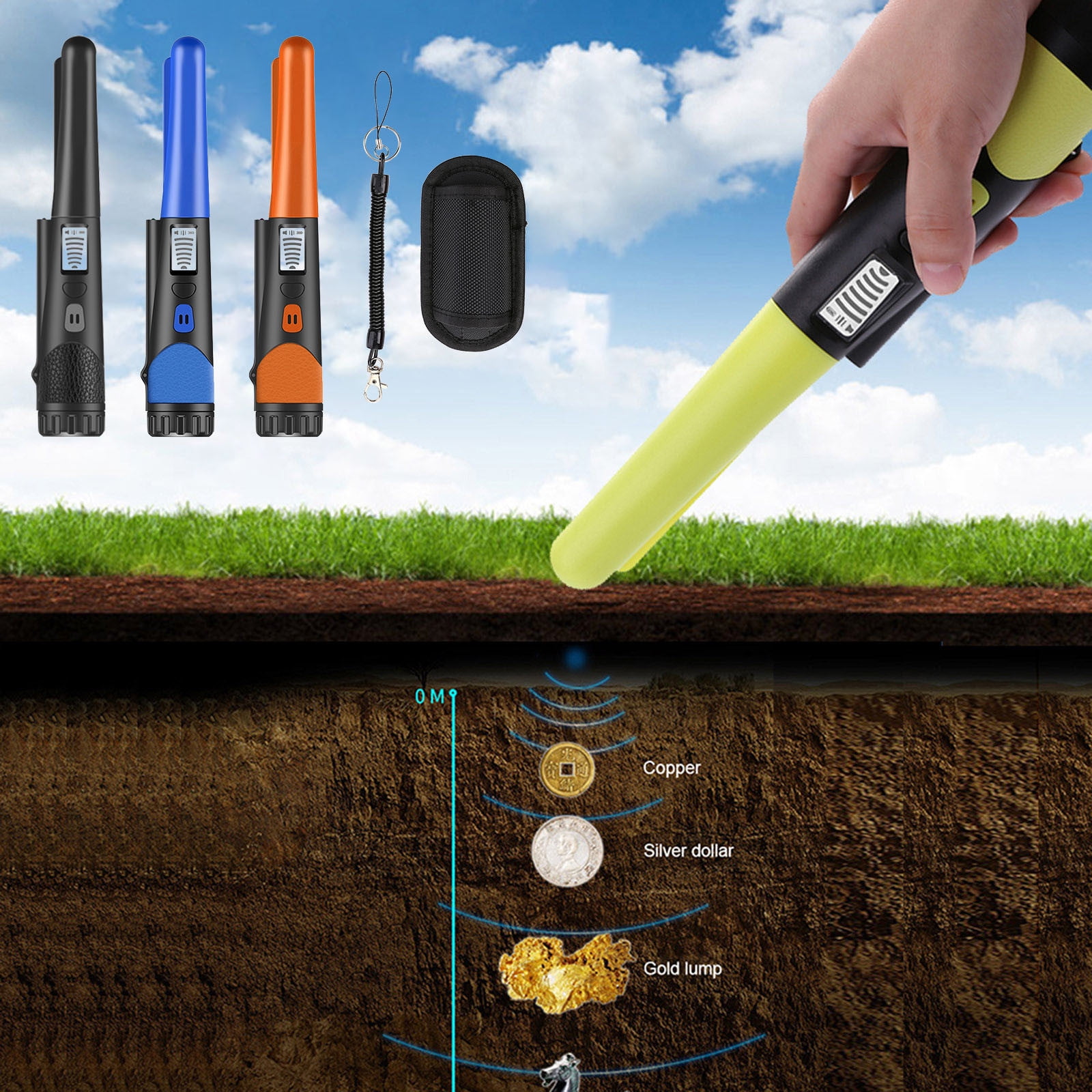 MORESEC under $5 4Pcs Handheld Metal Detector,Pinpointing LED Display ...