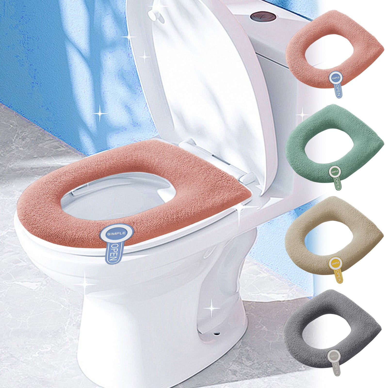 MORESEC under $5 4Pcs Toilet Seat Cover, Universal Knitted Toilet Seat ...