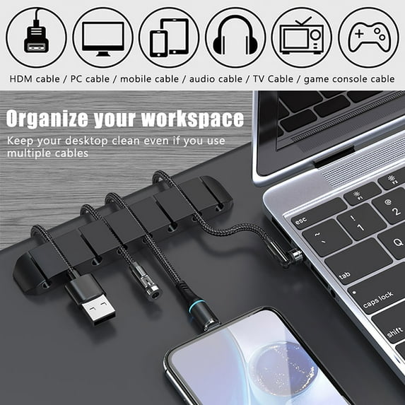 MORESEC under $5 Cable Organizer ClipMulti-Hole Cord Tie Fixer with ...