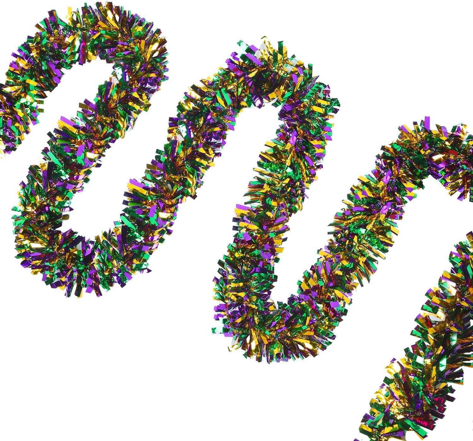 MORESEC under $5 Carnival Wreath, 2M Carnival Metallic Tinsel Garland ...