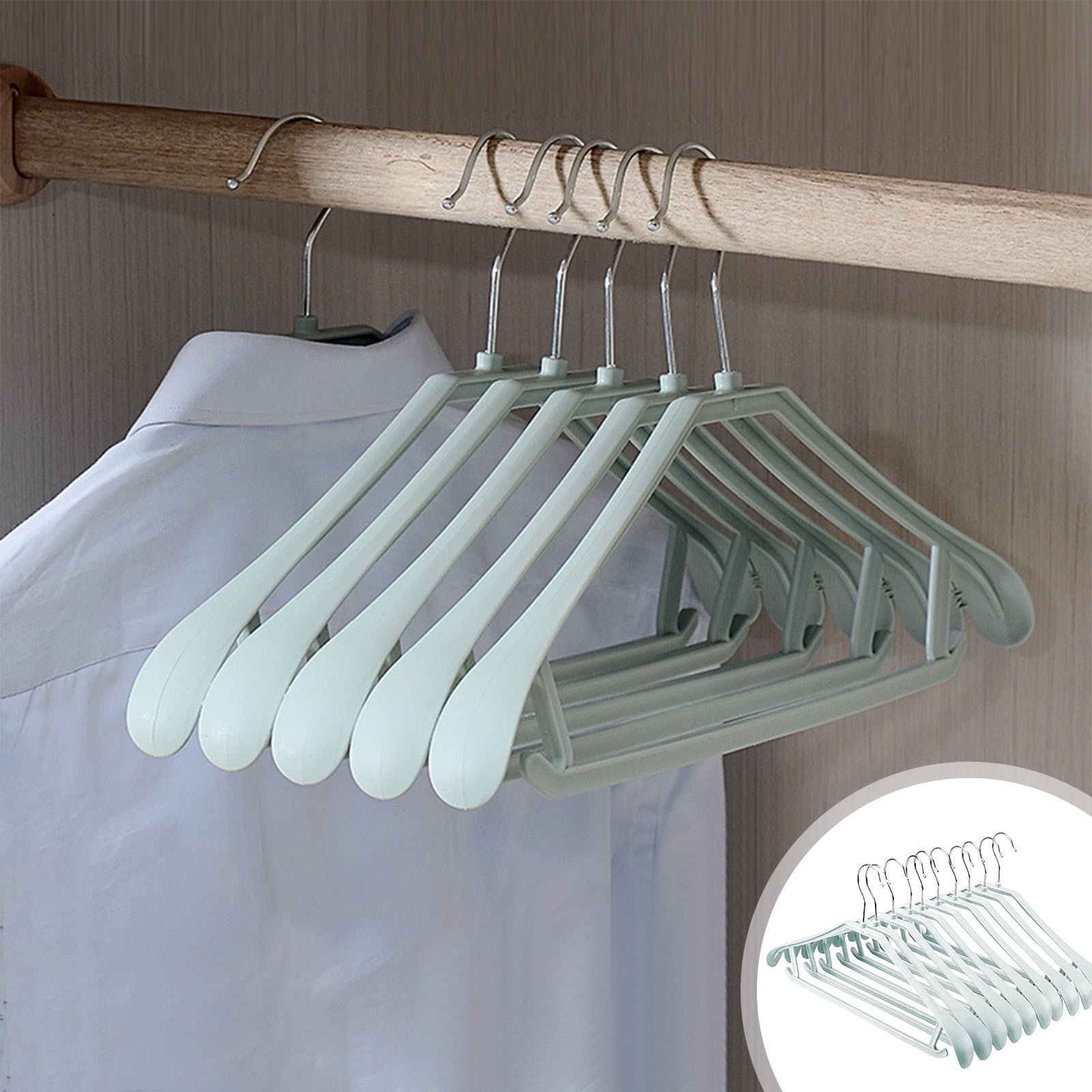 MORESEC under $5 Clothes Racks, 10 Pack Non Slip Hangers, Space Saving ...