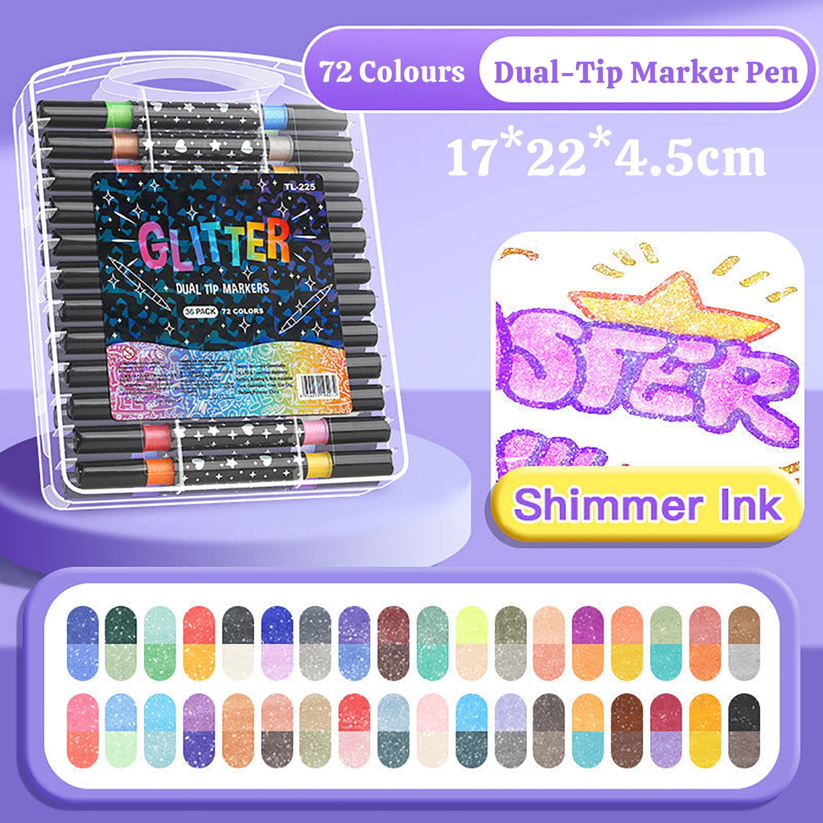 MORESEC under $5 Dual-Tip Glitter Marker Pen, Soft Head and Pearl ...