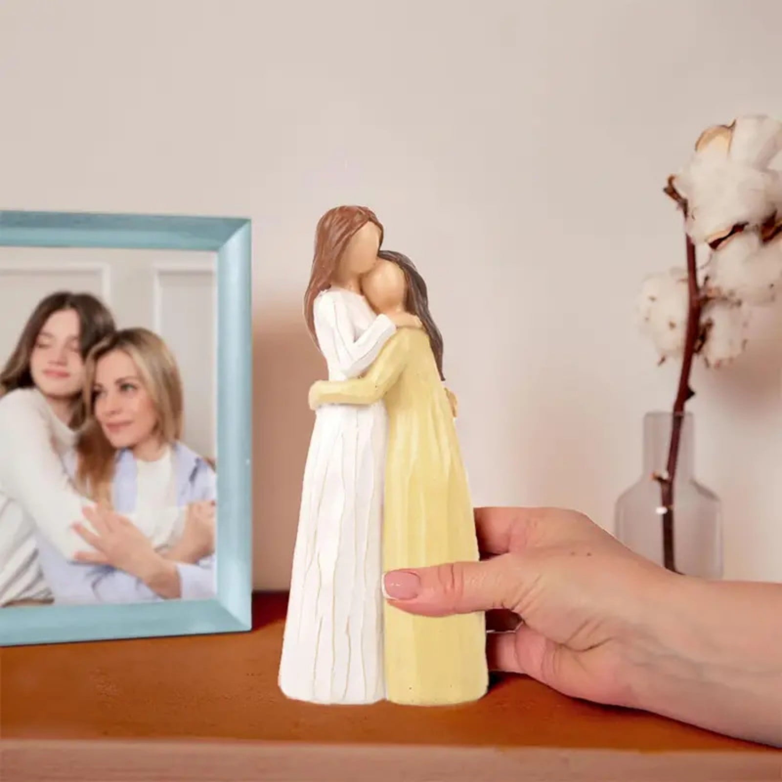 MORESEC under $5 Resin Sister FigurineHand Painted Friendship Sculpture ...