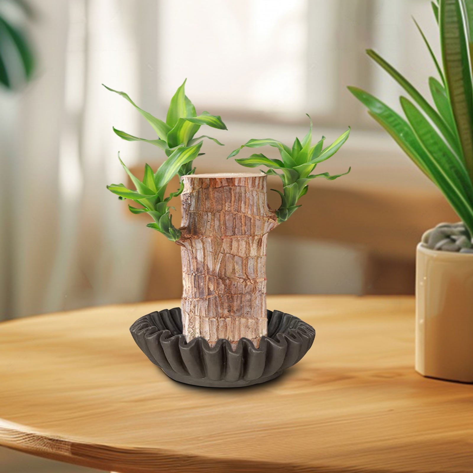 MORESEC under $5 Ruffled Decorative Bowl, Resin Centerpiece for Living ...