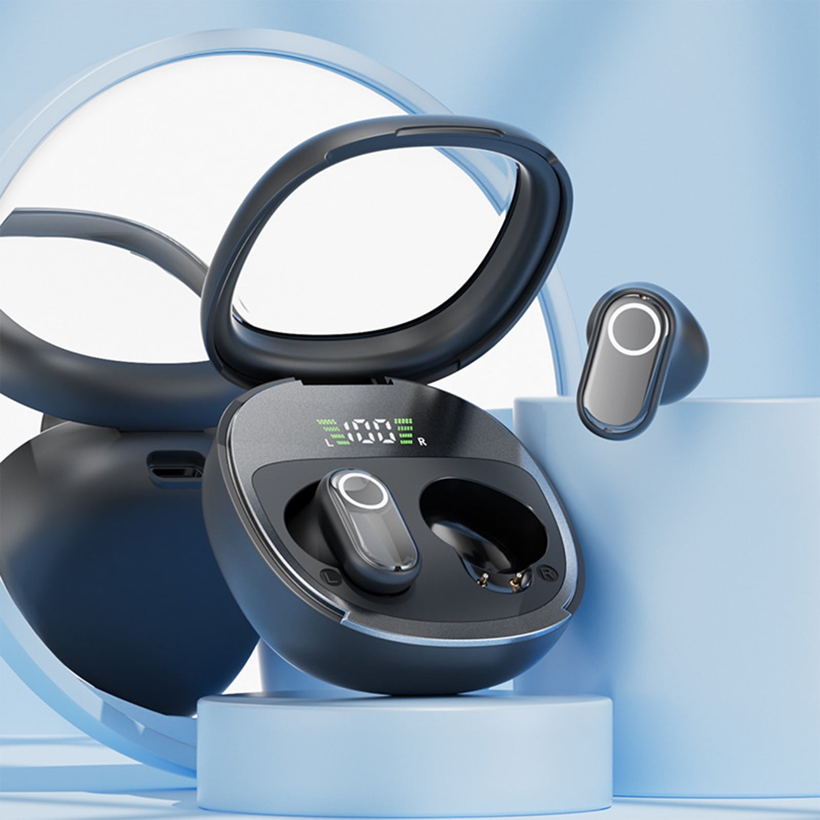 MORESEC under $5 Transparent Earbuds, See-Through True Wireless Earbuds ...