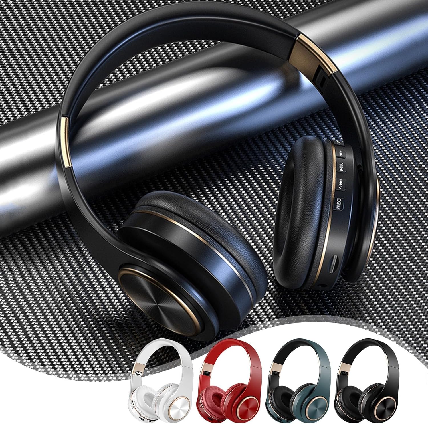 MORESEC Bluetooth Headphones Over Ear, HiFi Stereo Over Ear Headphones ...