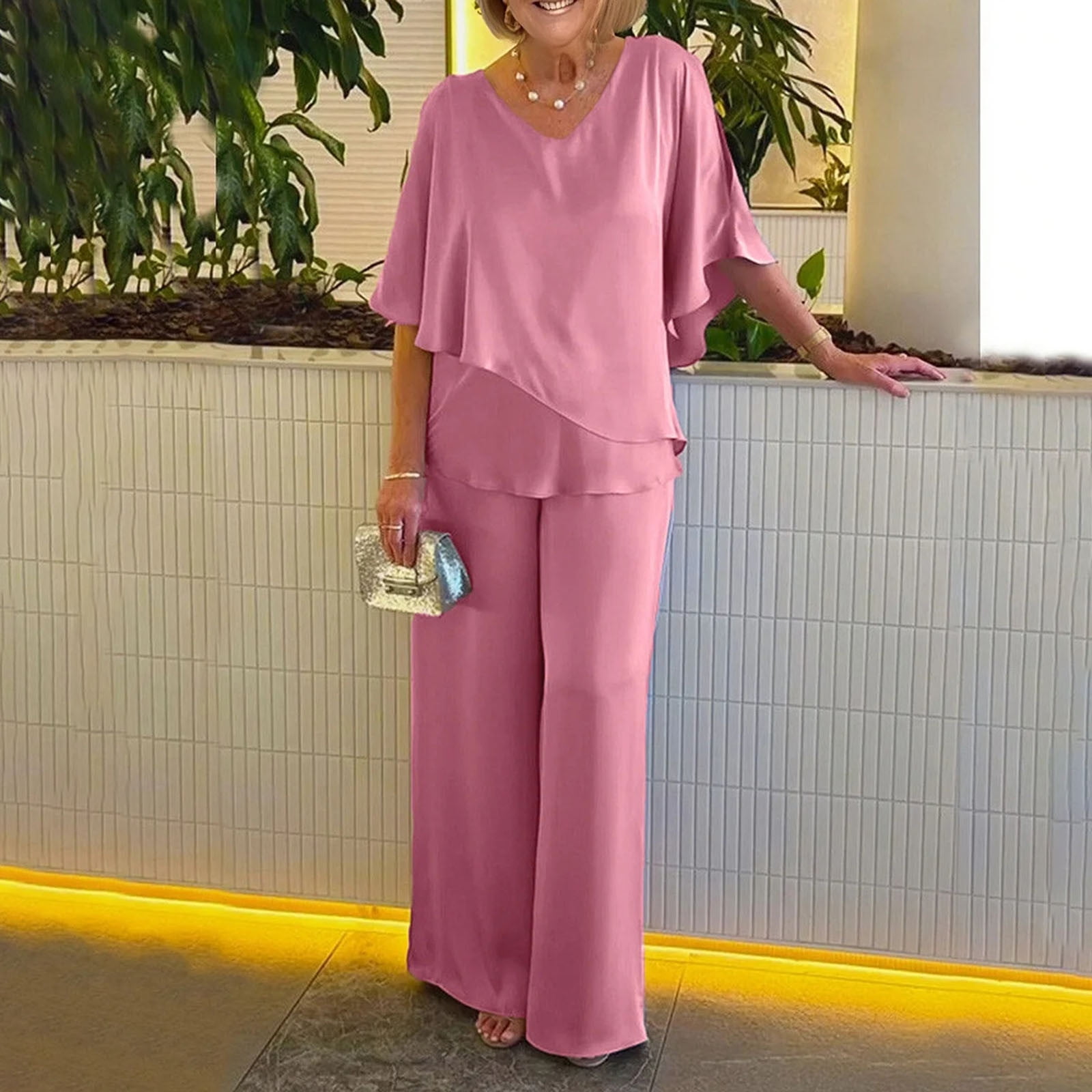 MORESEC Dressy Pants Suit Set For Women Flowy Lounge Sets for Women ...